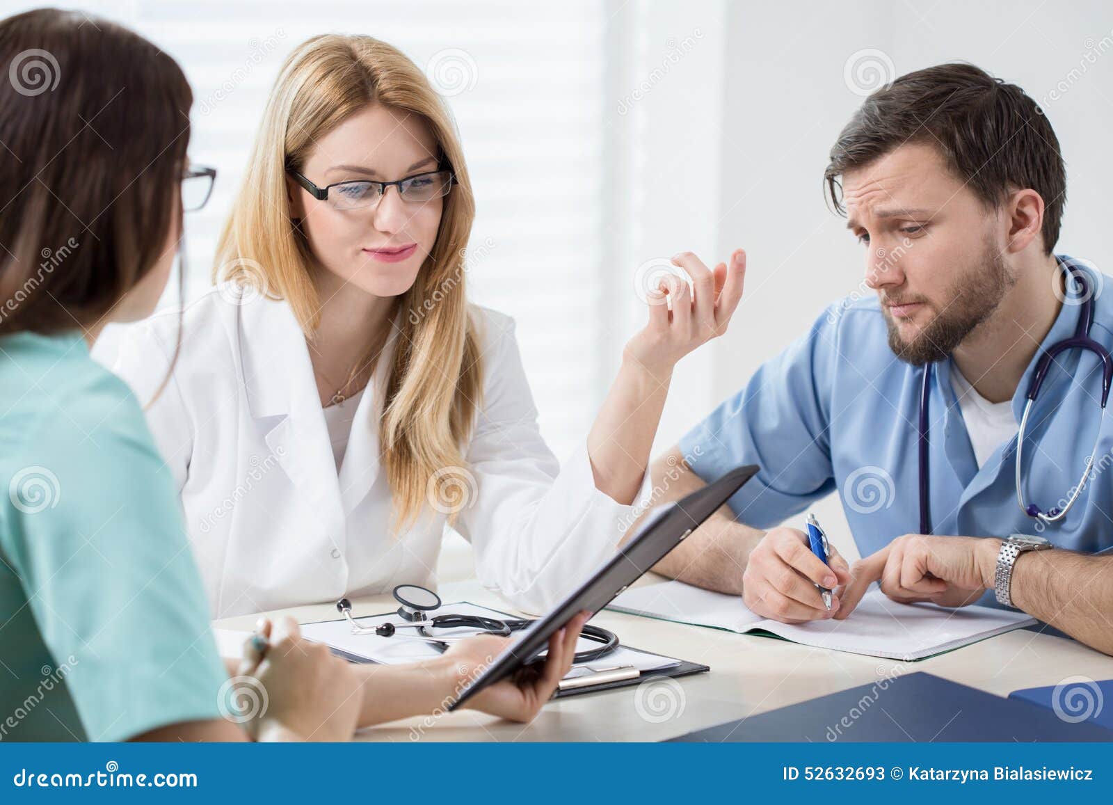 Planning the treatment stock image. Image of consultation - 52632693