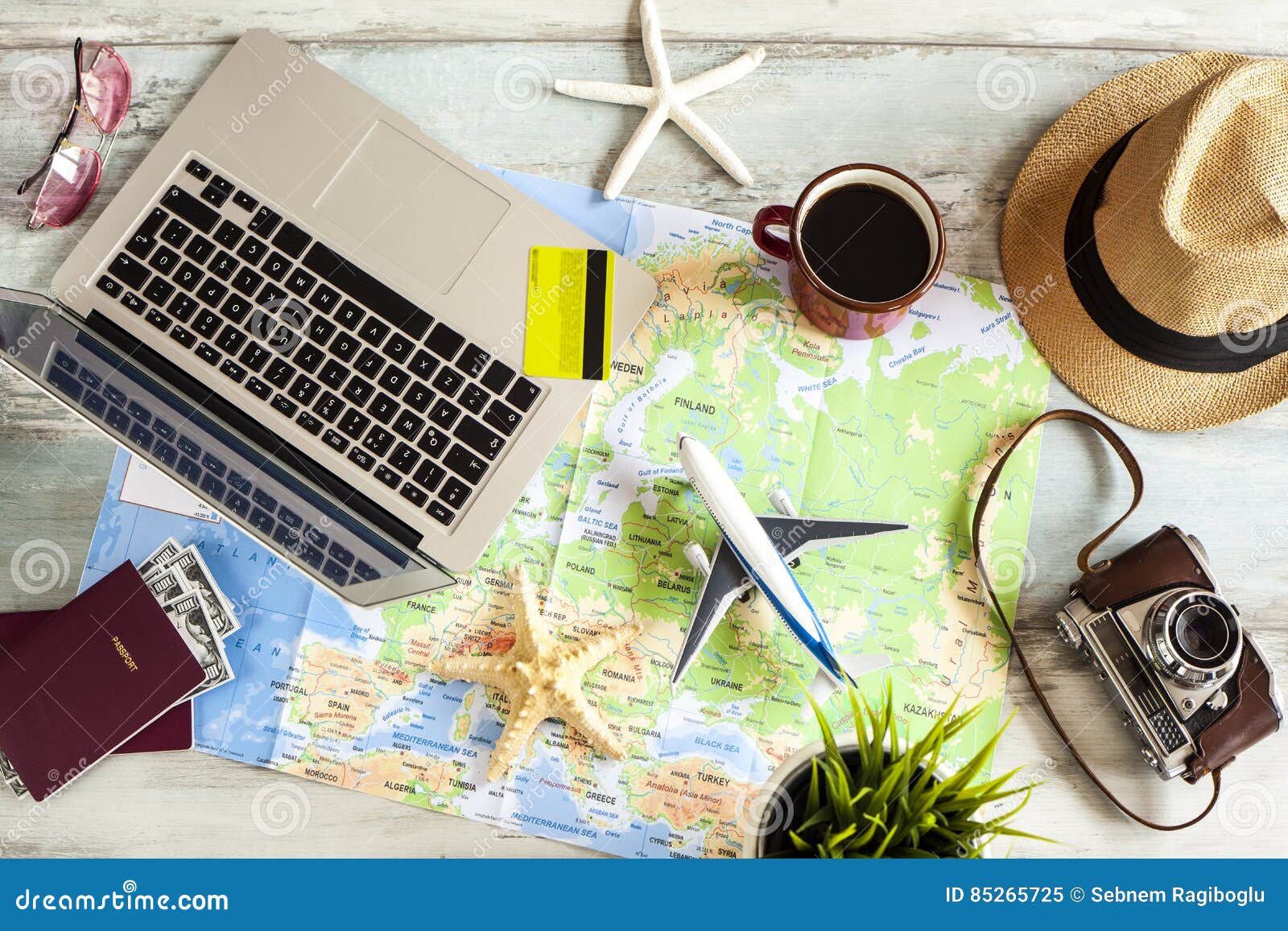 Planning vacation with map stock image. Image of card - 85265725