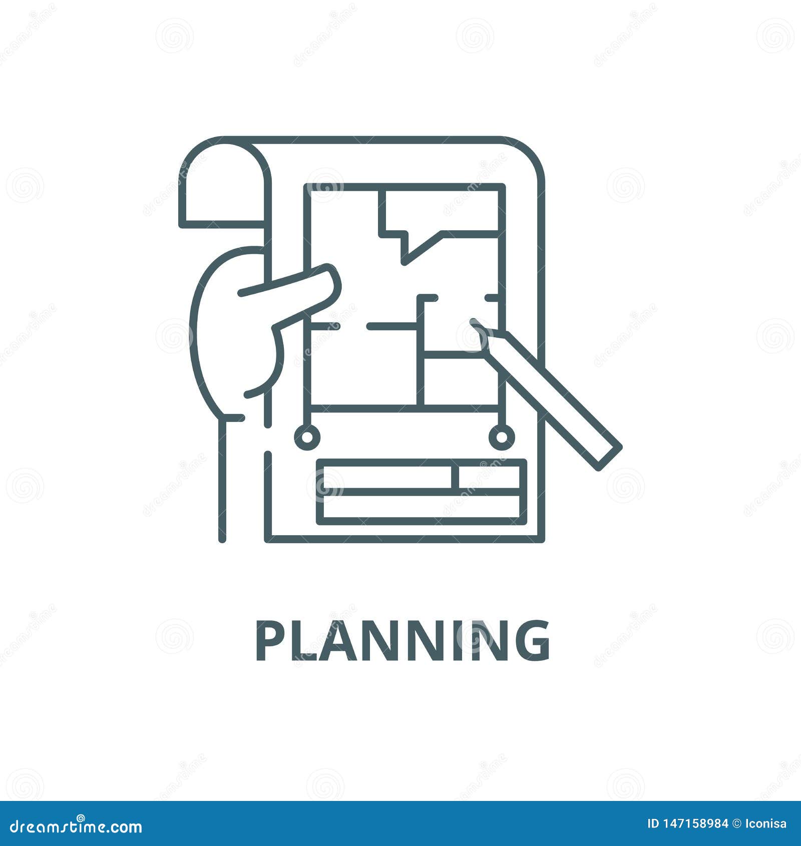 Planning Vector Line Icon, Linear Concept, Outline Sign, Symbol Stock ...