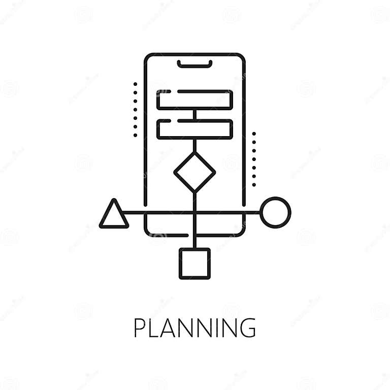 Planning, Web App Develop and Optimization Icon Stock Vector - Illustration of linear, internet ...