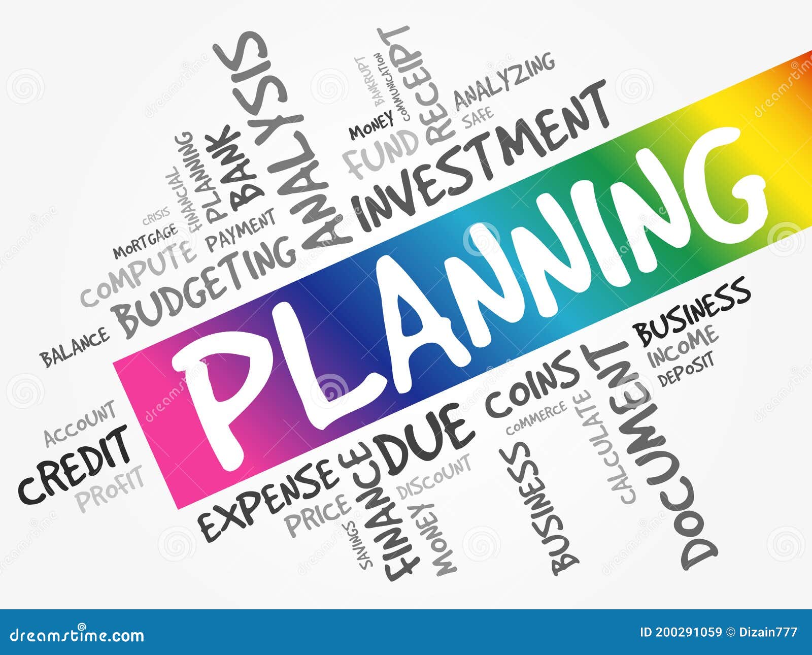 Planning Word Cloud Collage Stock Illustration - Illustration of ...