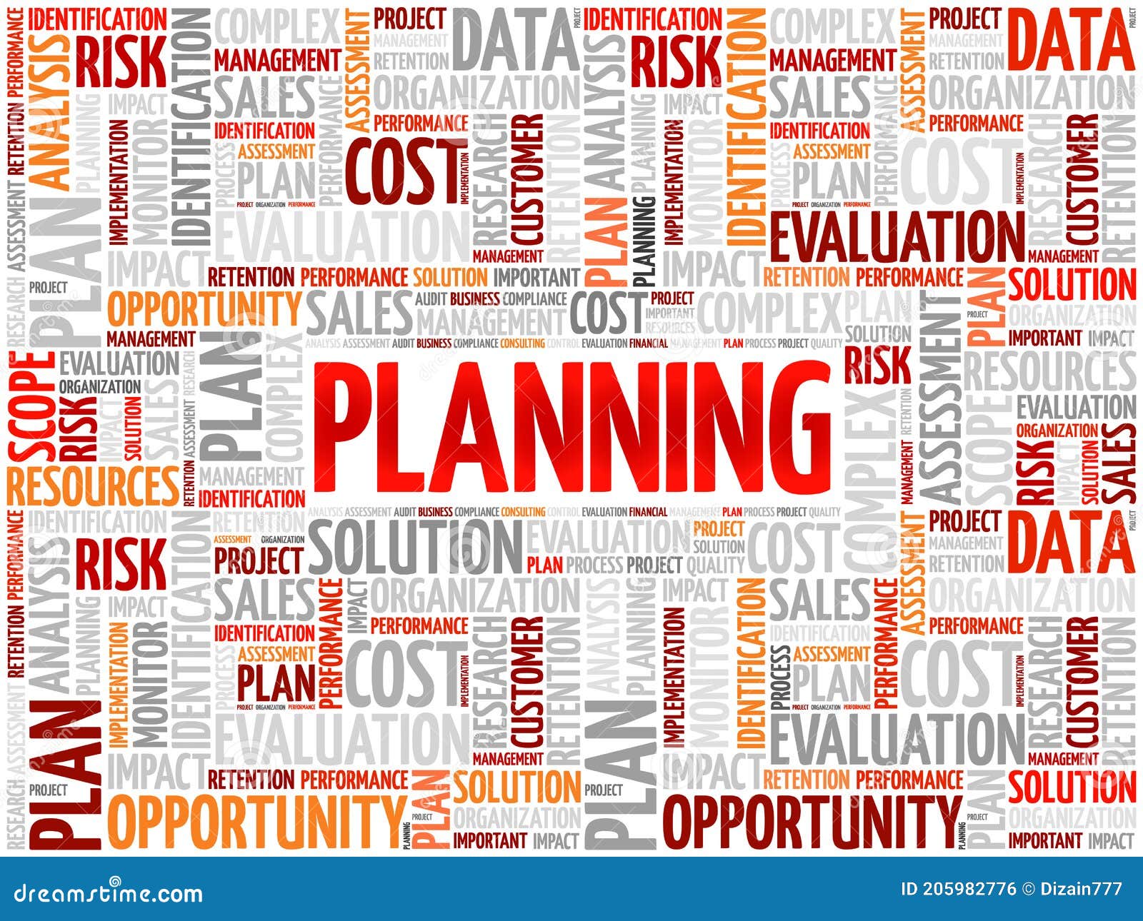 PLANNING word cloud stock illustration. Illustration of organization ...