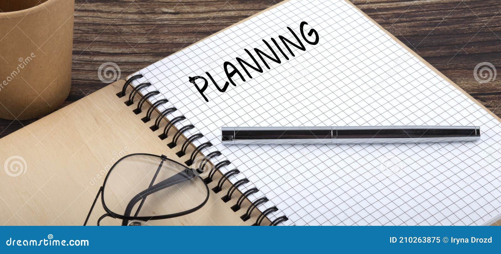 Planning Words Written in an Office Notebook. Concept in Business Stock ...