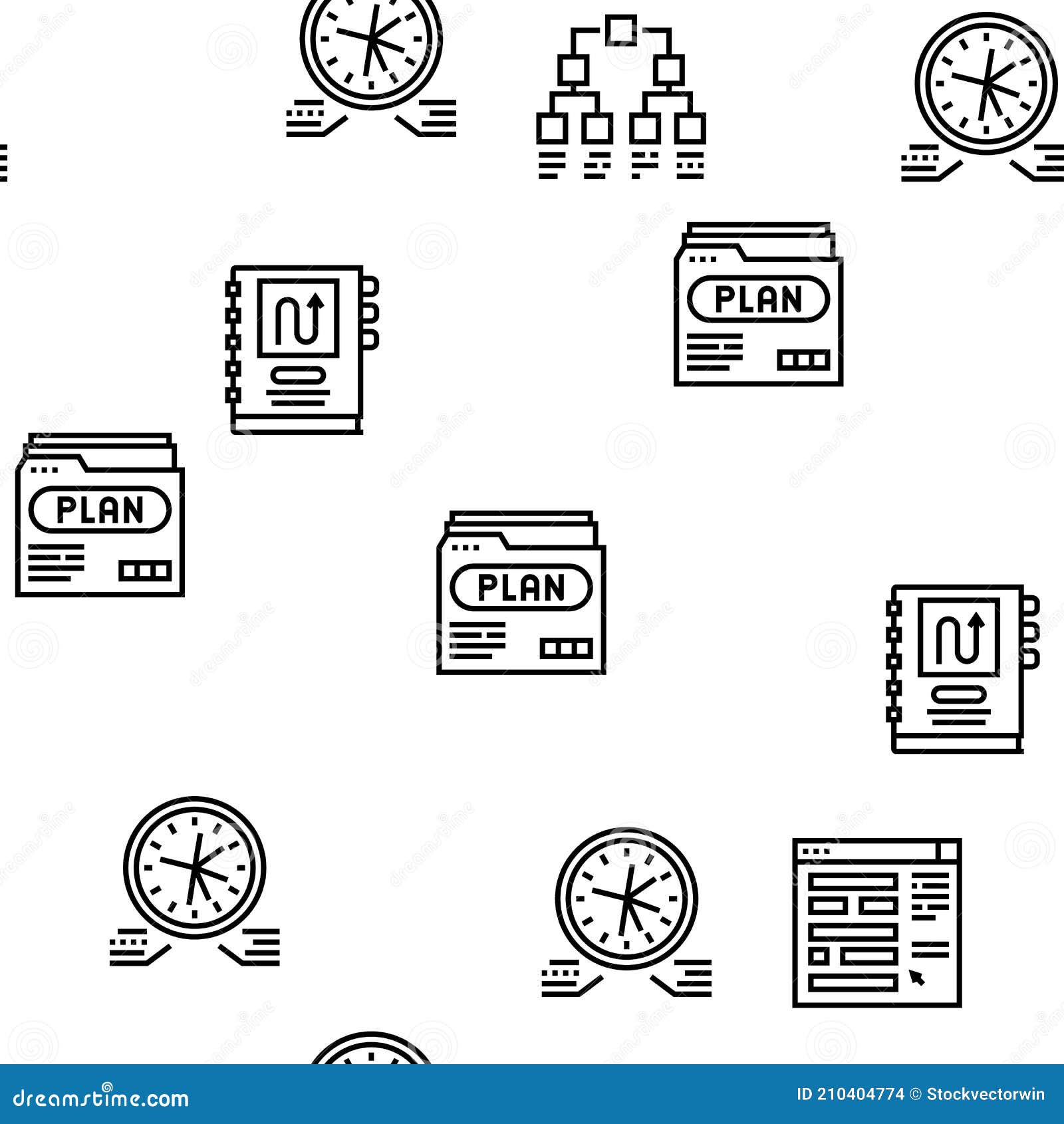 Planning Work Process Vector Seamless Pattern Stock Vector ...