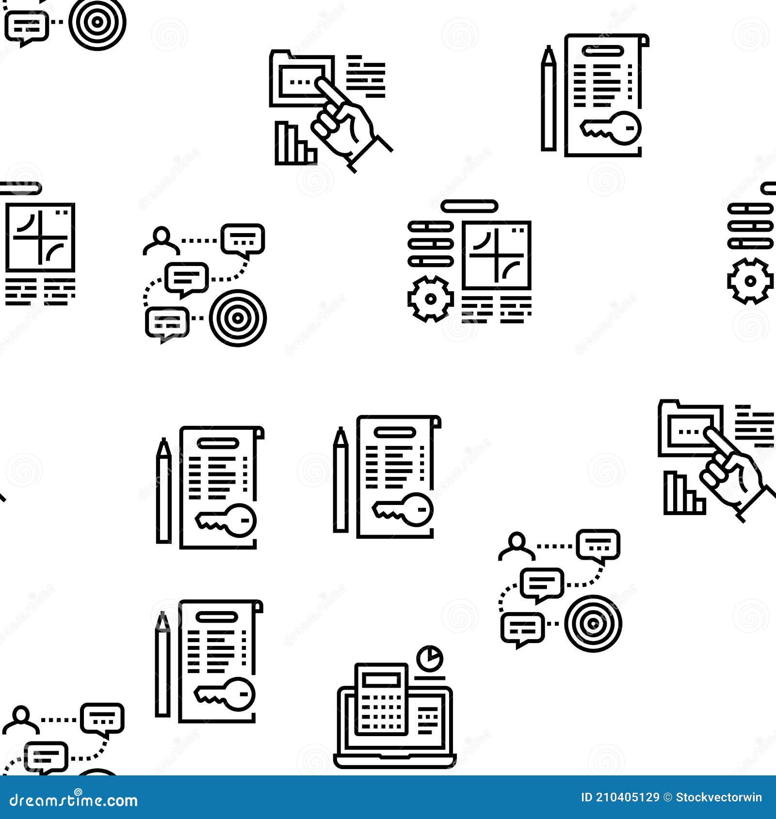 Planning Work Process Vector Seamless Pattern Stock Vector ...