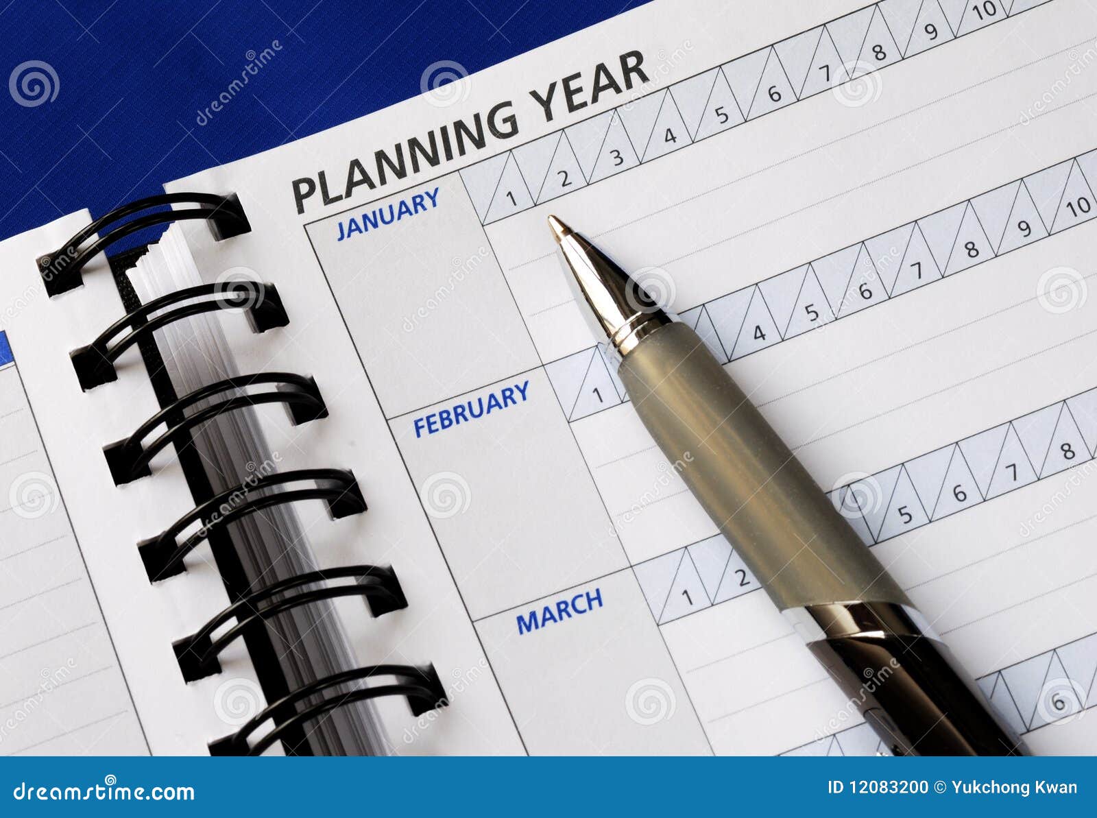 Planning the Year on the Day Planner Stock Photo - Image of organizer ...
