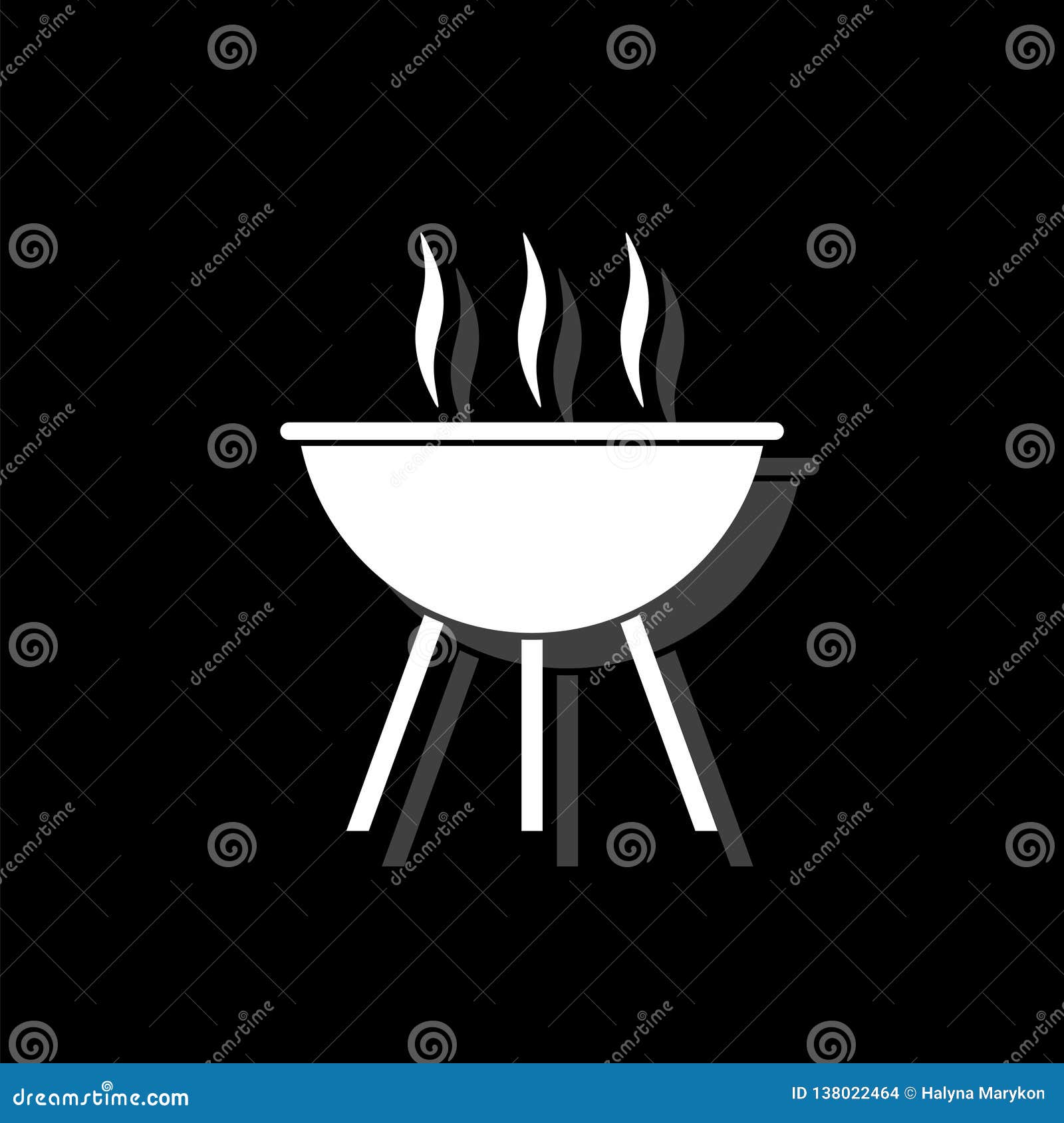 Plano Del Icono Del Bbq Del Asador Stock de ilustración - Ilustración ...