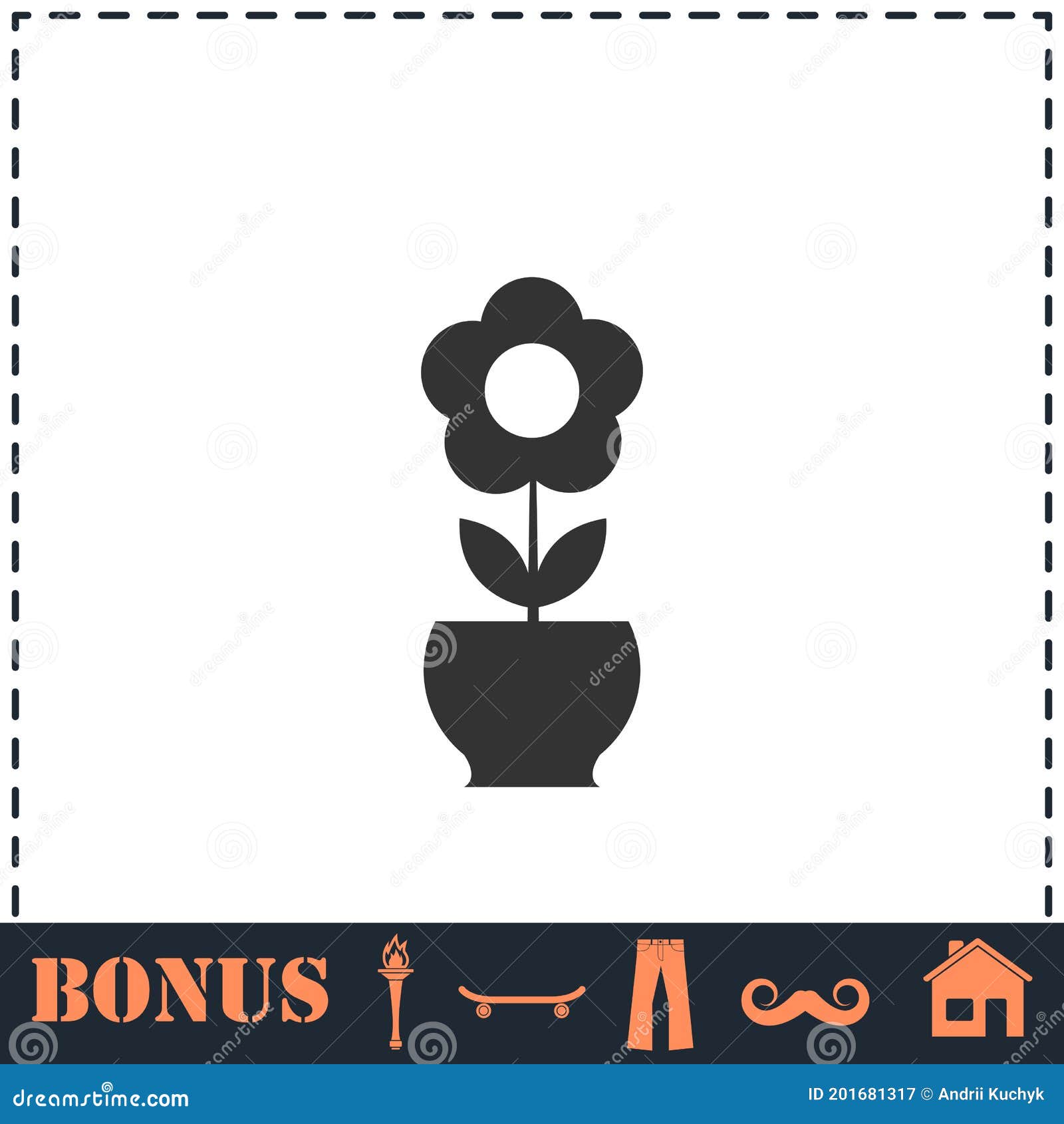 Plano Del Icono De La Maceta Stock de ilustración - Ilustración de ...