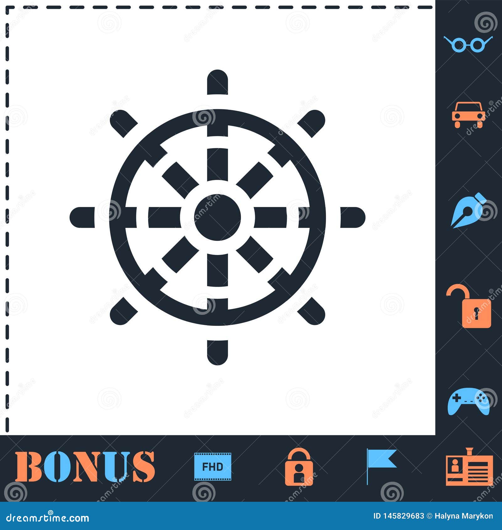 Plano do ?cone do leme ilustração do vetor. Ilustração de punho - 145829683