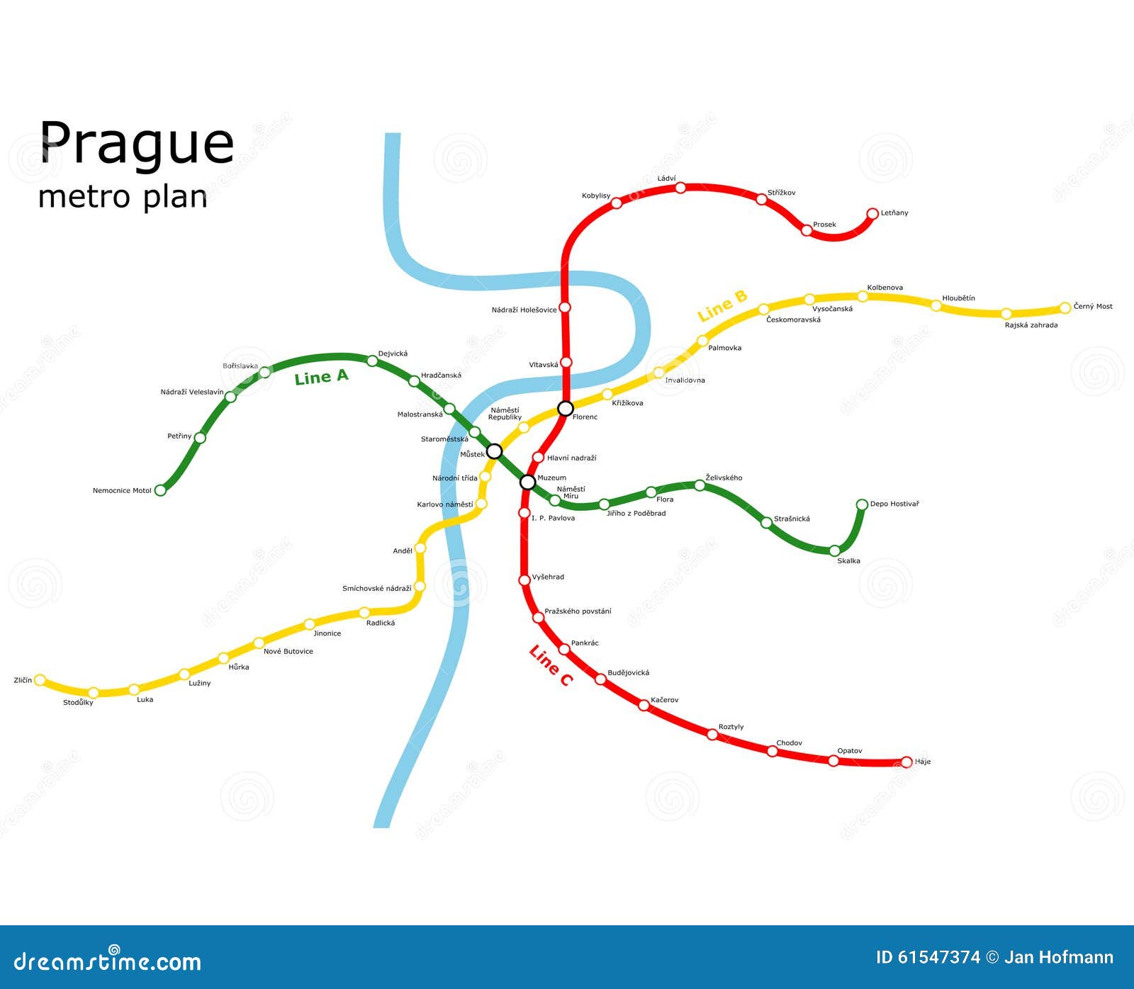 Plano do metro de Praga ilustração do vetor. Ilustração de rede - 61547374