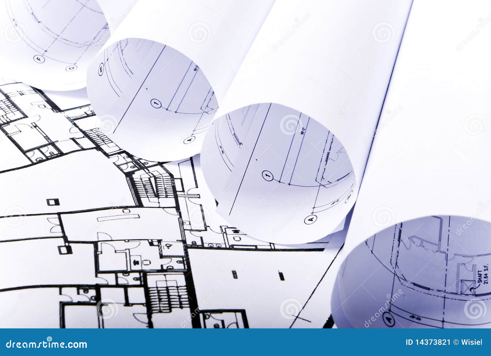 Plans stock image. Image of engineer, floor, building - 14373821