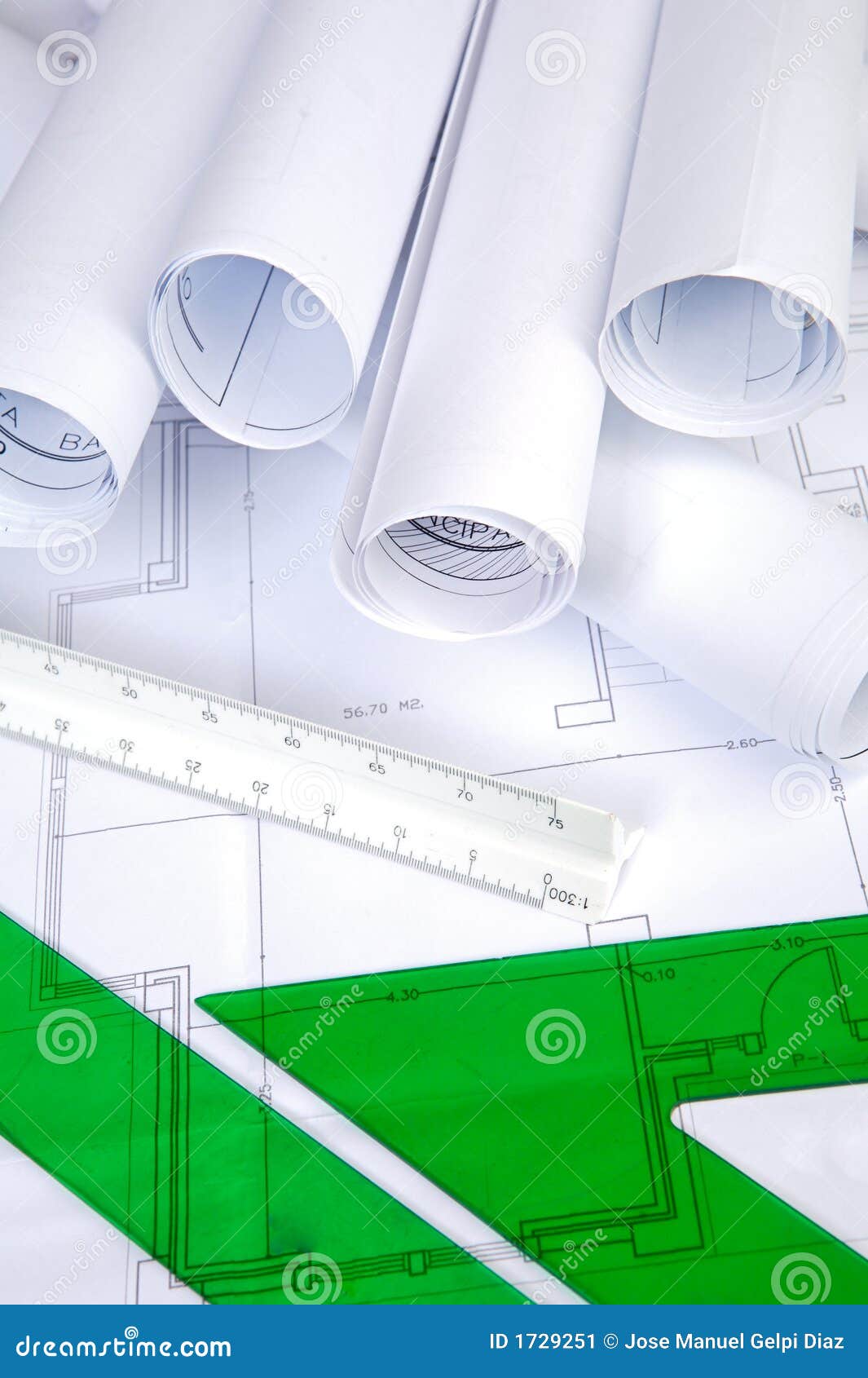 Plans stock image. Image of plans, plan, hammer, measure - 1729251