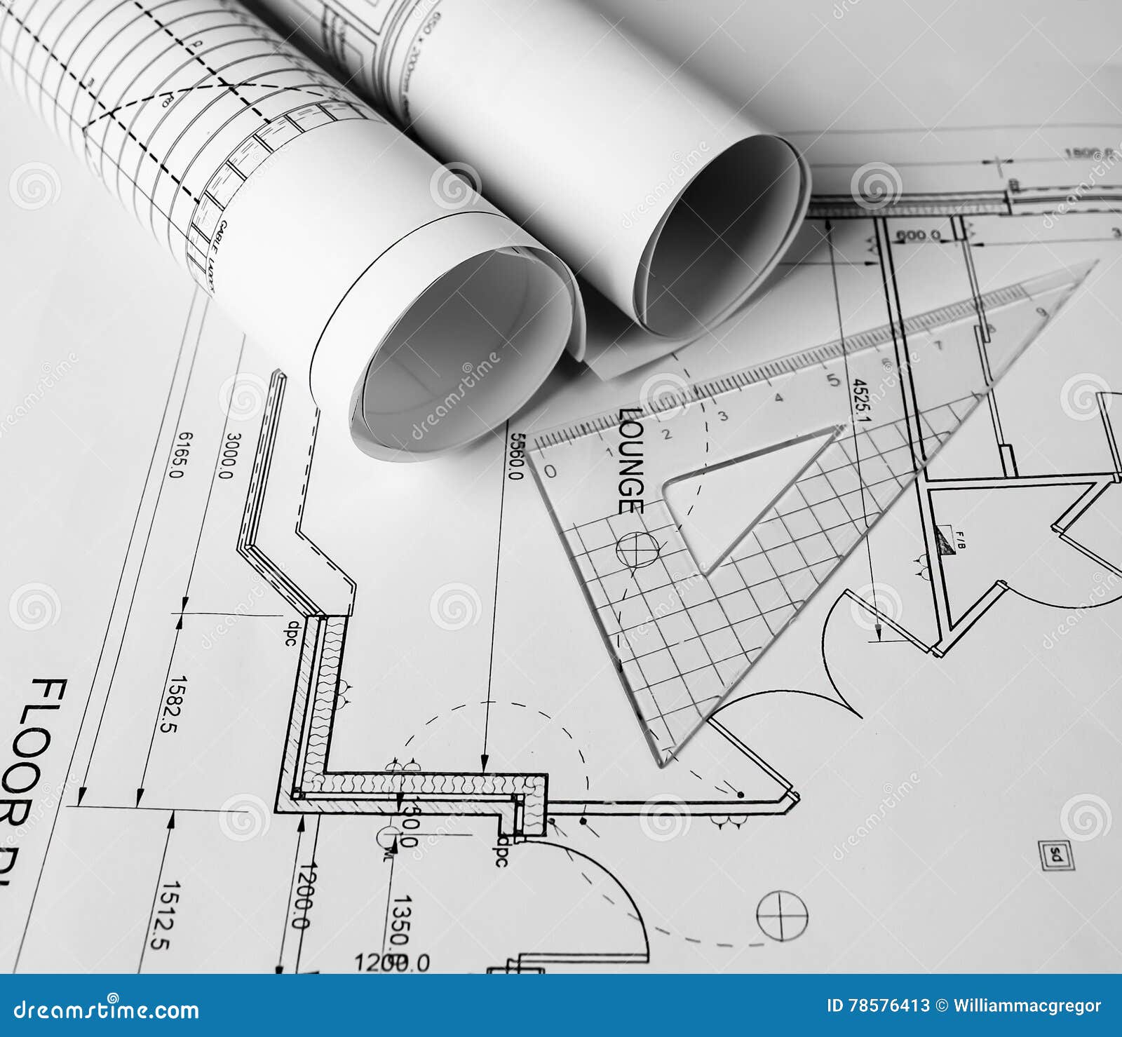 Plans stock image. Image of drafts, table, blueprints - 78576413