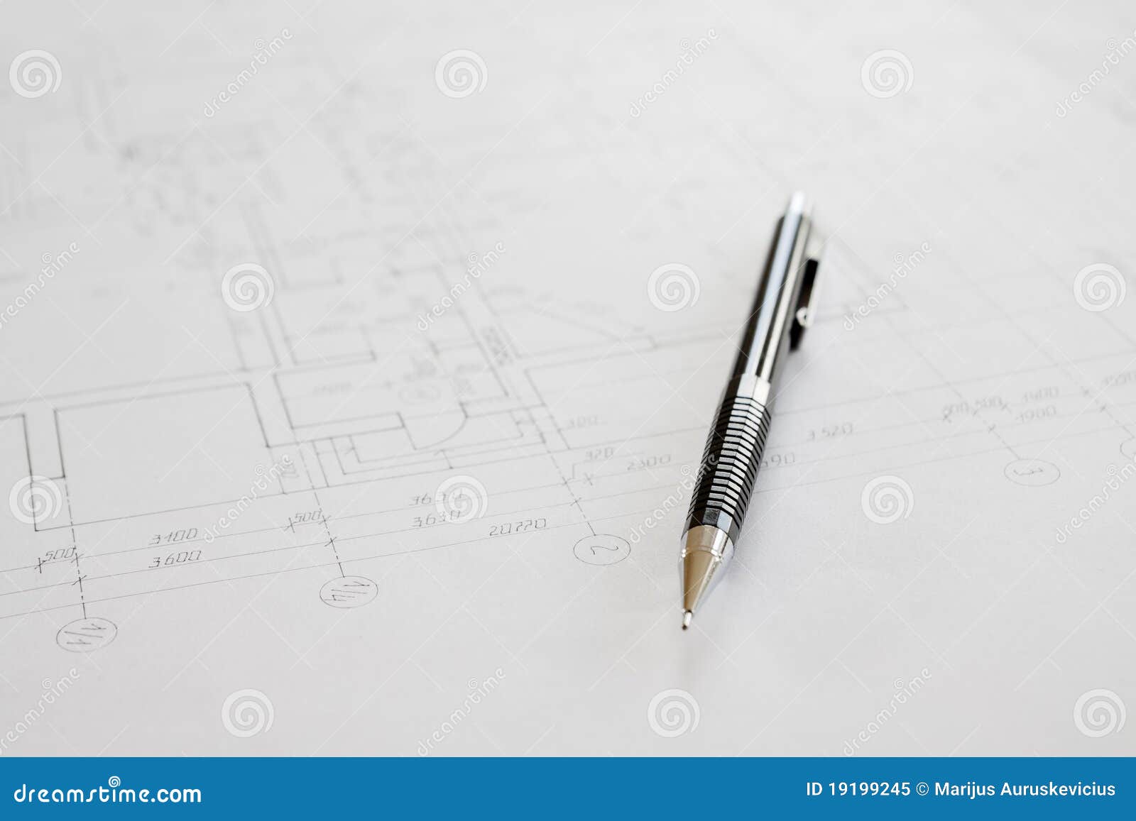 Plans and black pencil stock image. Image of constructor - 19199245