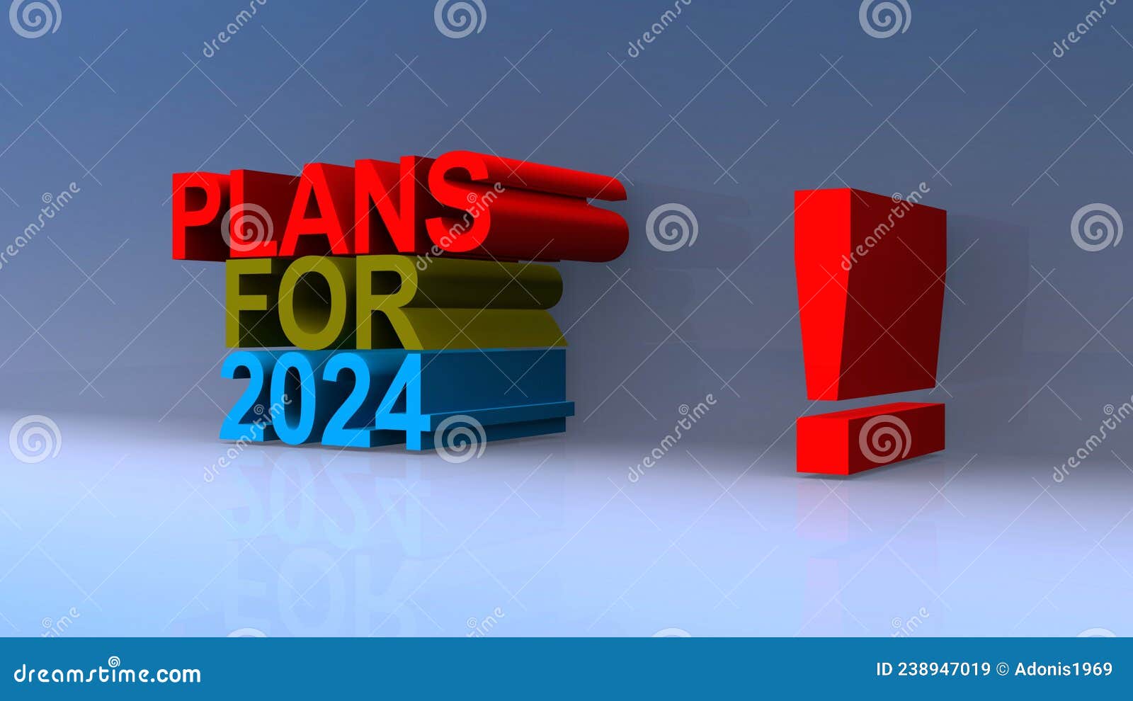 Plans for 2024 on blue stock illustration. Illustration of goal - 238947019