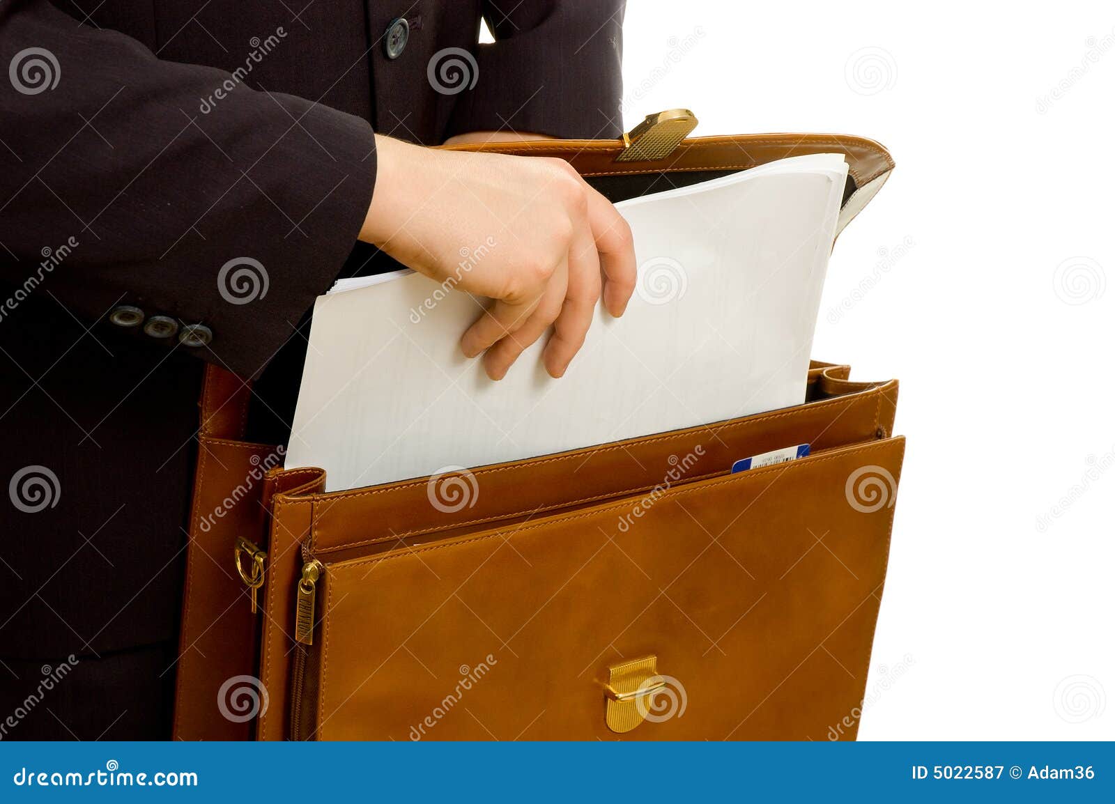 Plans in briefcase stock image. Image of case, note, paperwork - 5022587