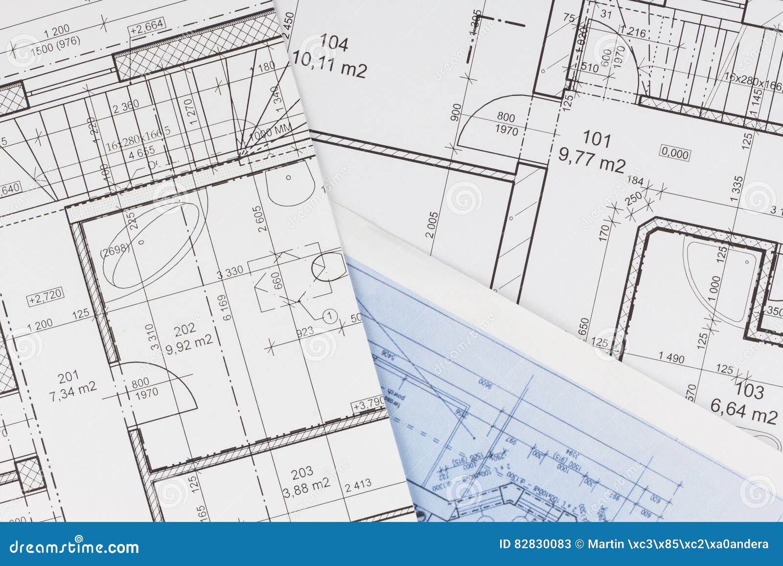 Plans of Building. Architectural Project. Floor Plan Designed Building ...