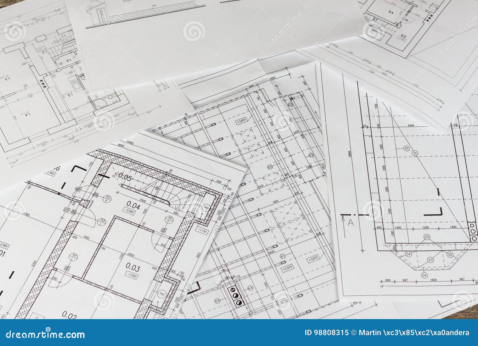 Plans of Building. Architectural Project. Floor Plan Designed Building ...