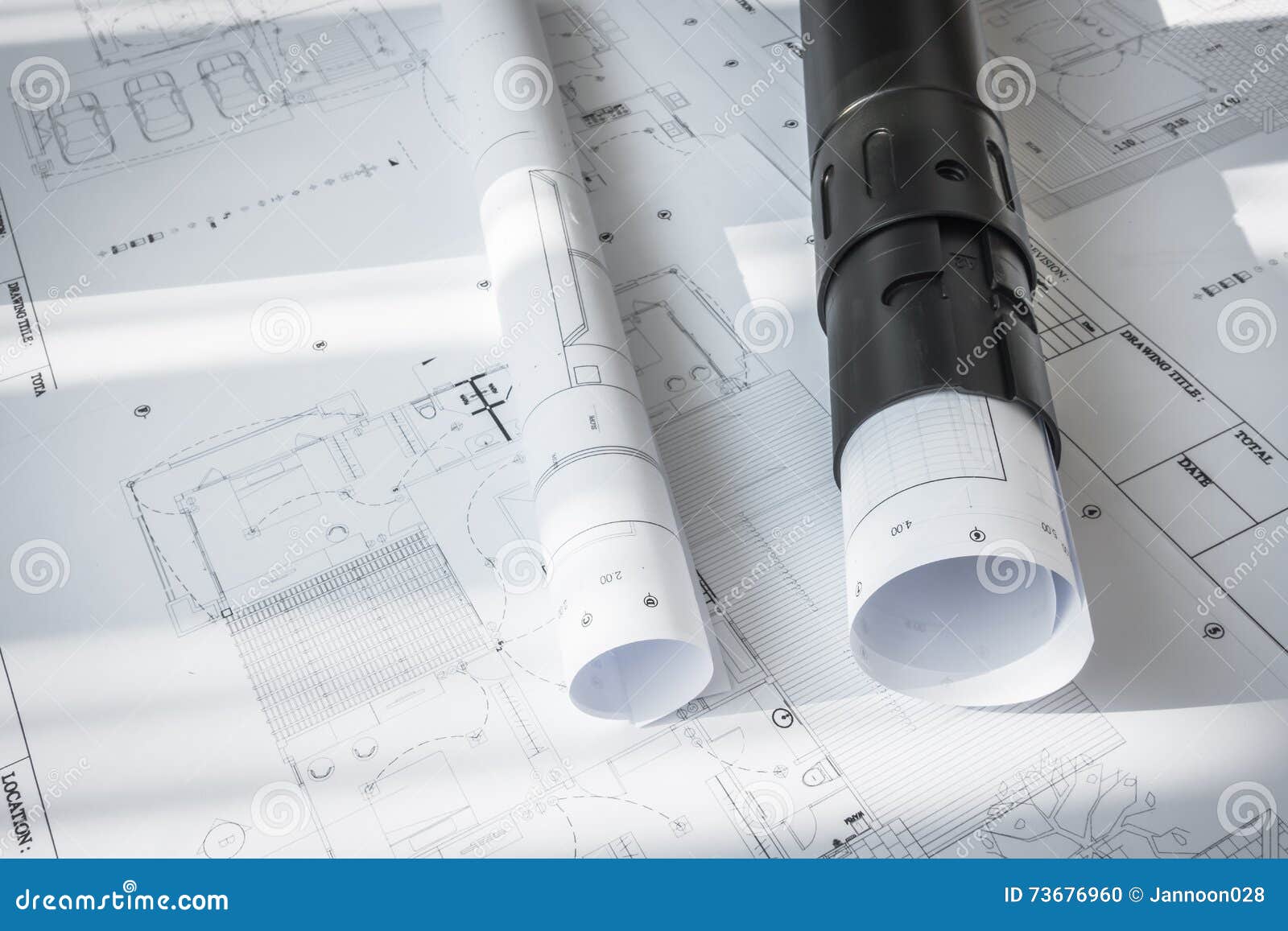 Plans De Construction Du Projet Architectural Photo stock - Image du ...