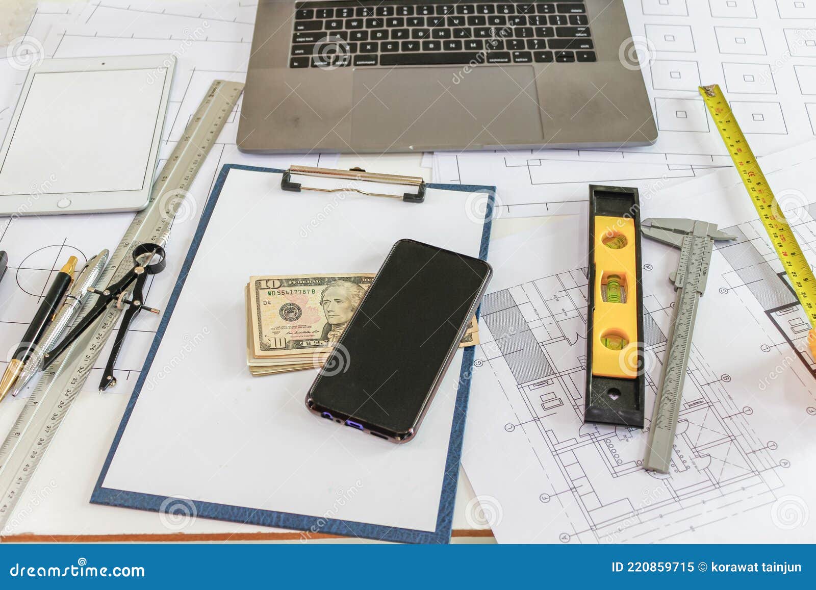 Plans and Documents are Placed on Desks in the Engineering Team`s ...