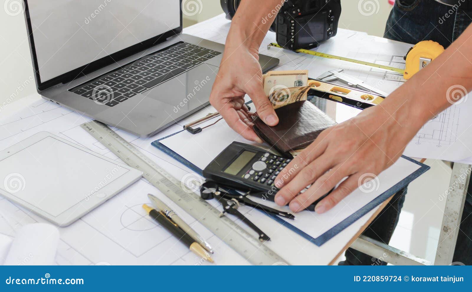 Plans and Documents are Placed on Desks in the Engineering Team`s ...