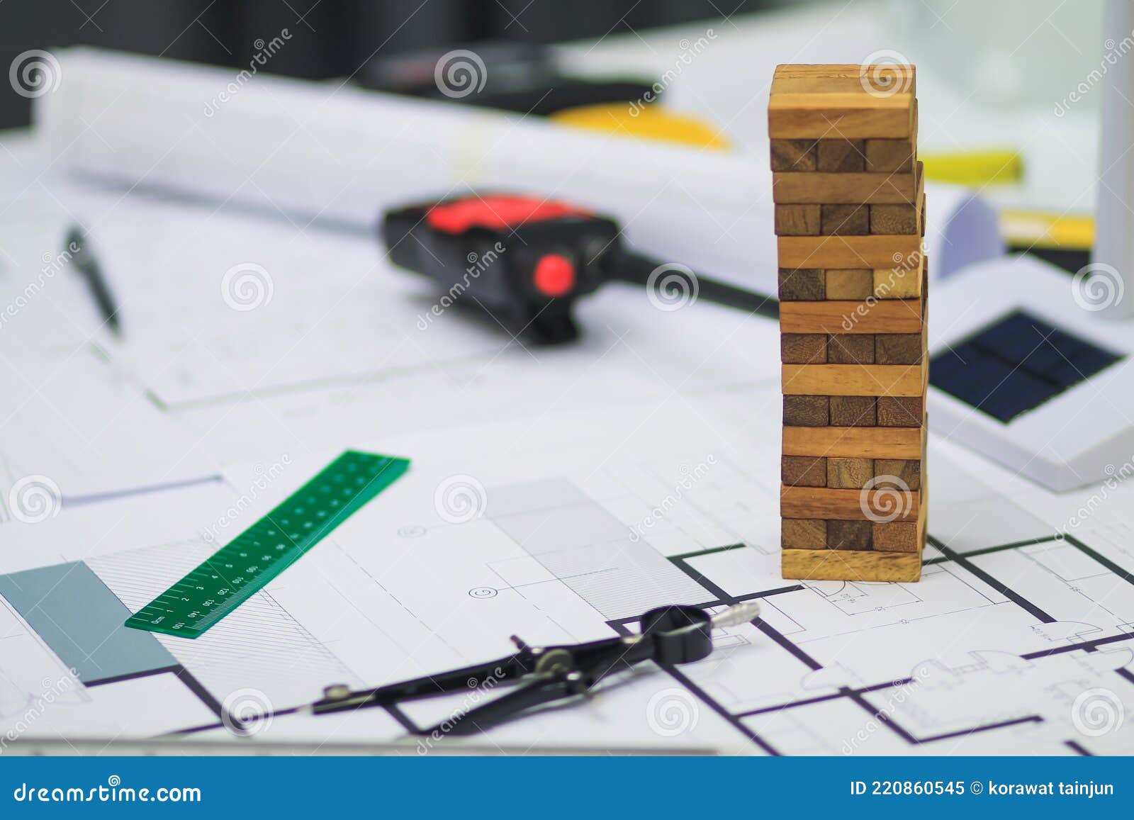 Plans and Documents are Placed on Desks in the Engineering Team`s ...