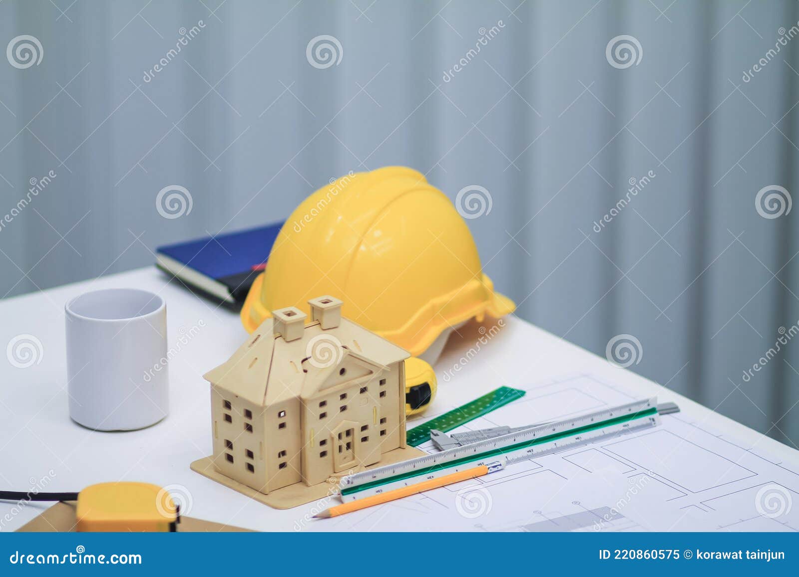 Plans and Documents are Placed on Desks in the Engineering Team`s ...