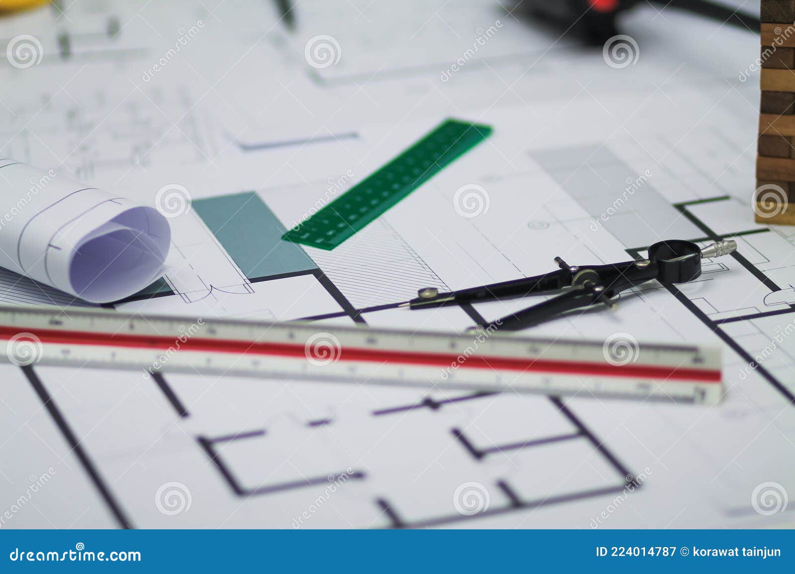Plans and Documents are Placed on Desks in the Engineering Team`s ...