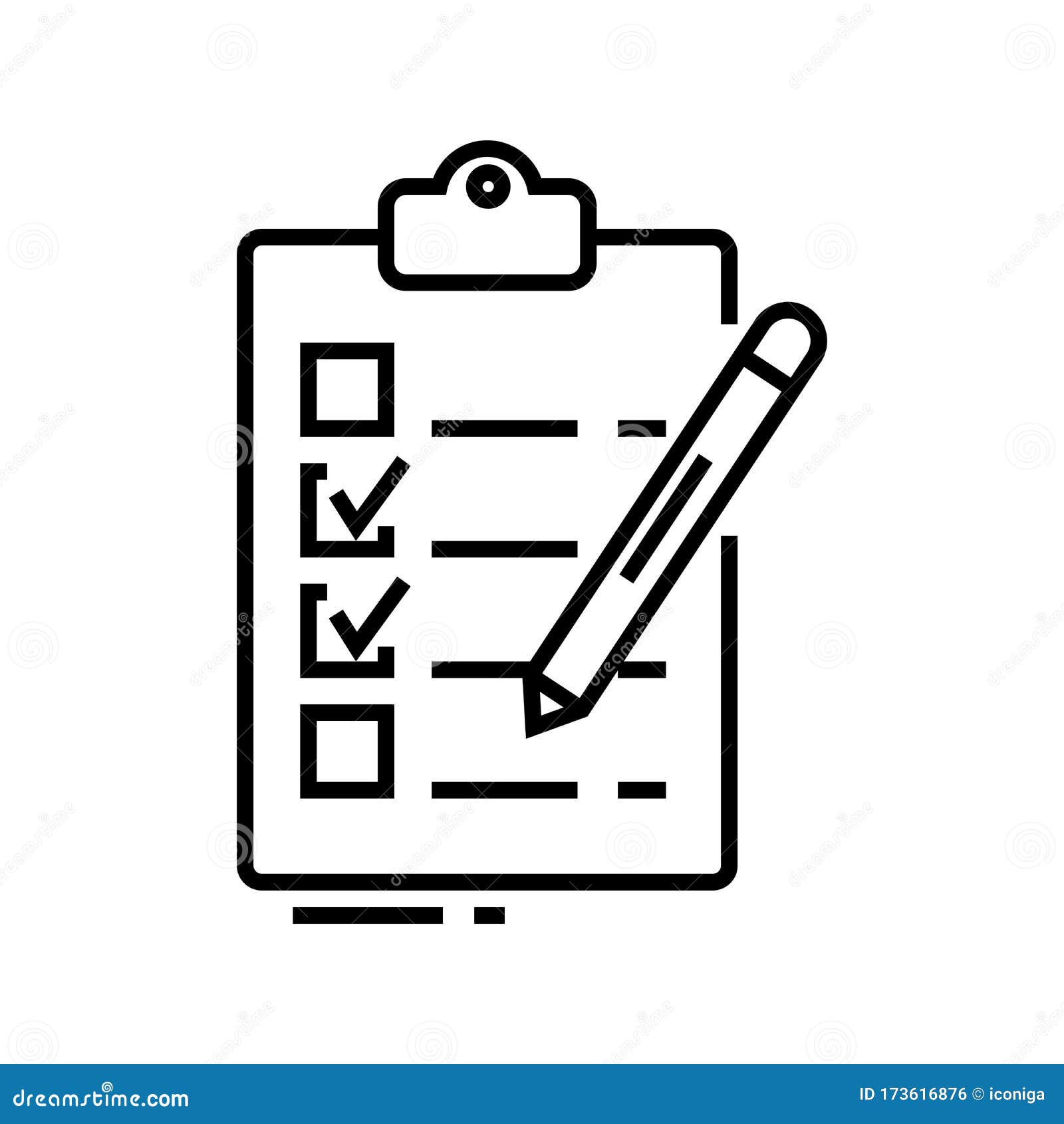 Daily Plans Line Icon, Concept Sign, Outline Vector Illustration ...