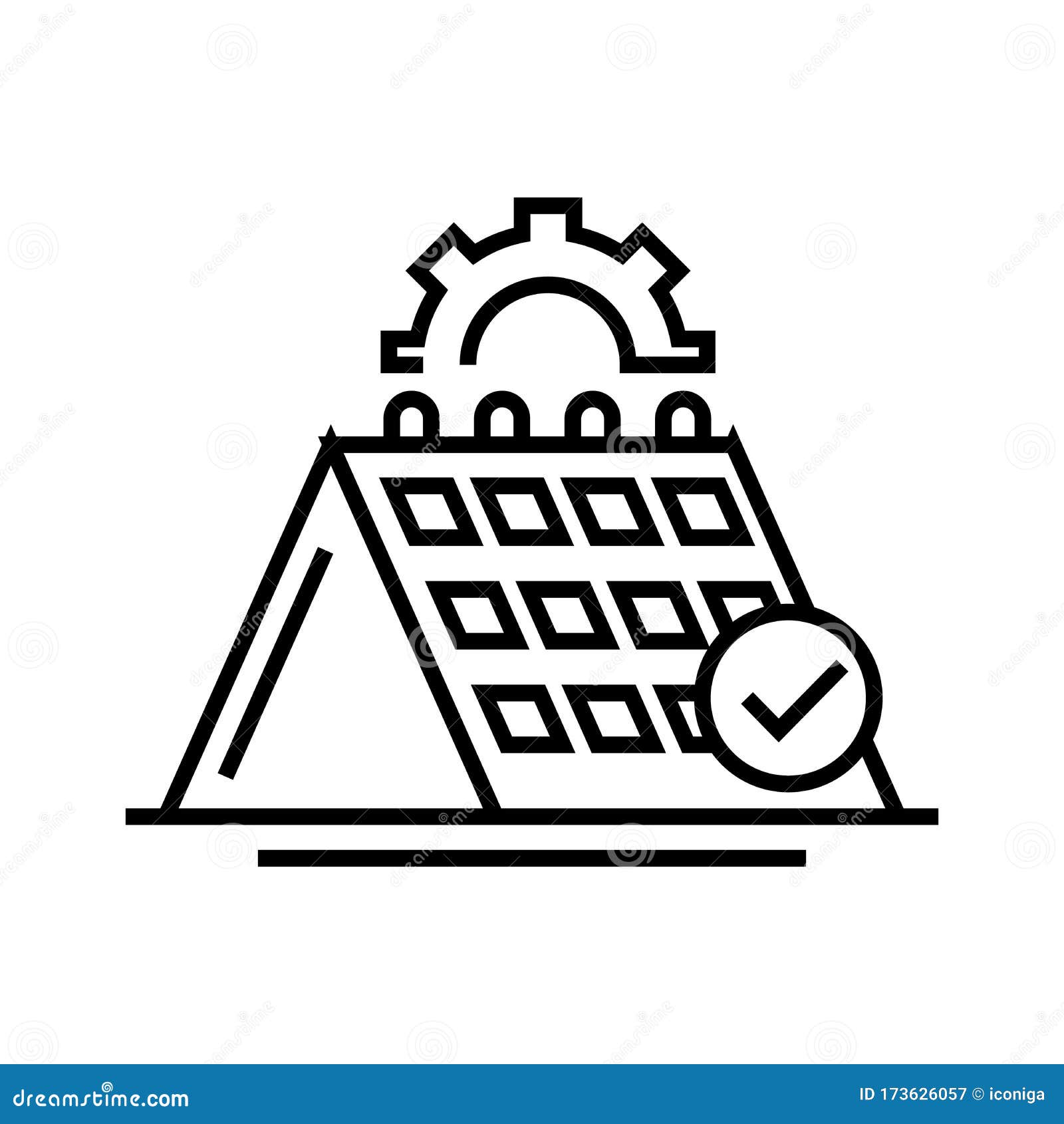 Daily Plans Line Icon, Concept Sign, Outline Vector Illustration ...