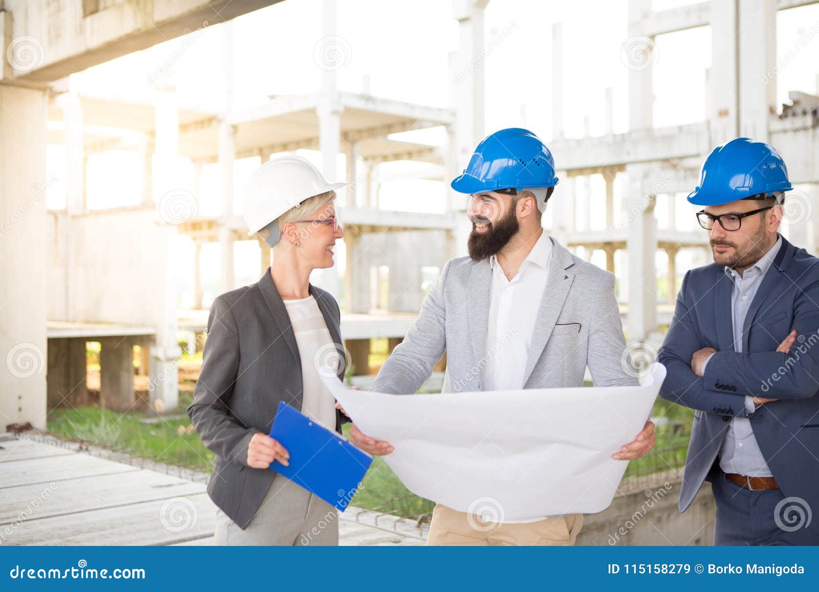 Plans are Made Great. Architects are Very Happy. Stock Image - Image of ...