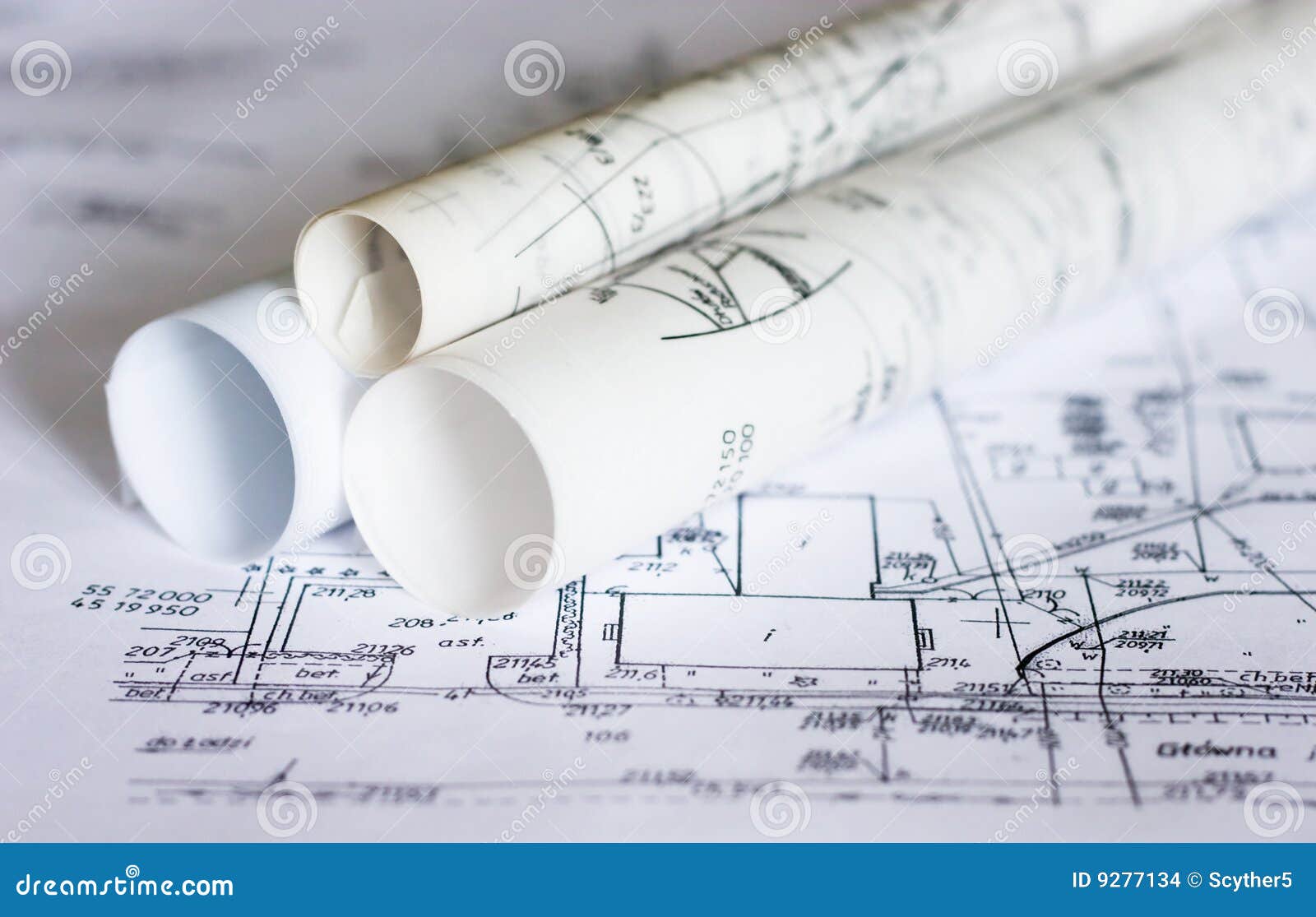 Plans and maps stock photo. Image of project, office, design - 9277134
