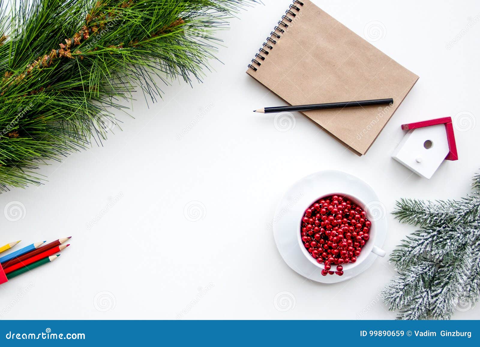 Plans for New Year on White Background Top View Stock Image - Image of ...