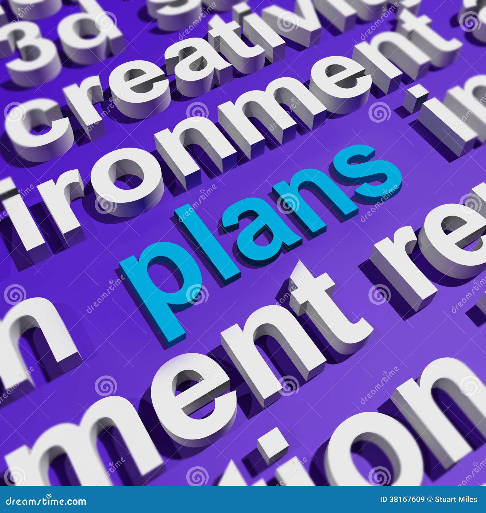 Plans In Word Cloud Shows Objectives Planning Stock Image ...