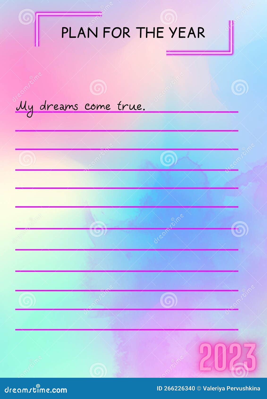 Plans for the year 1 stock illustration. Illustration of list - 266226340