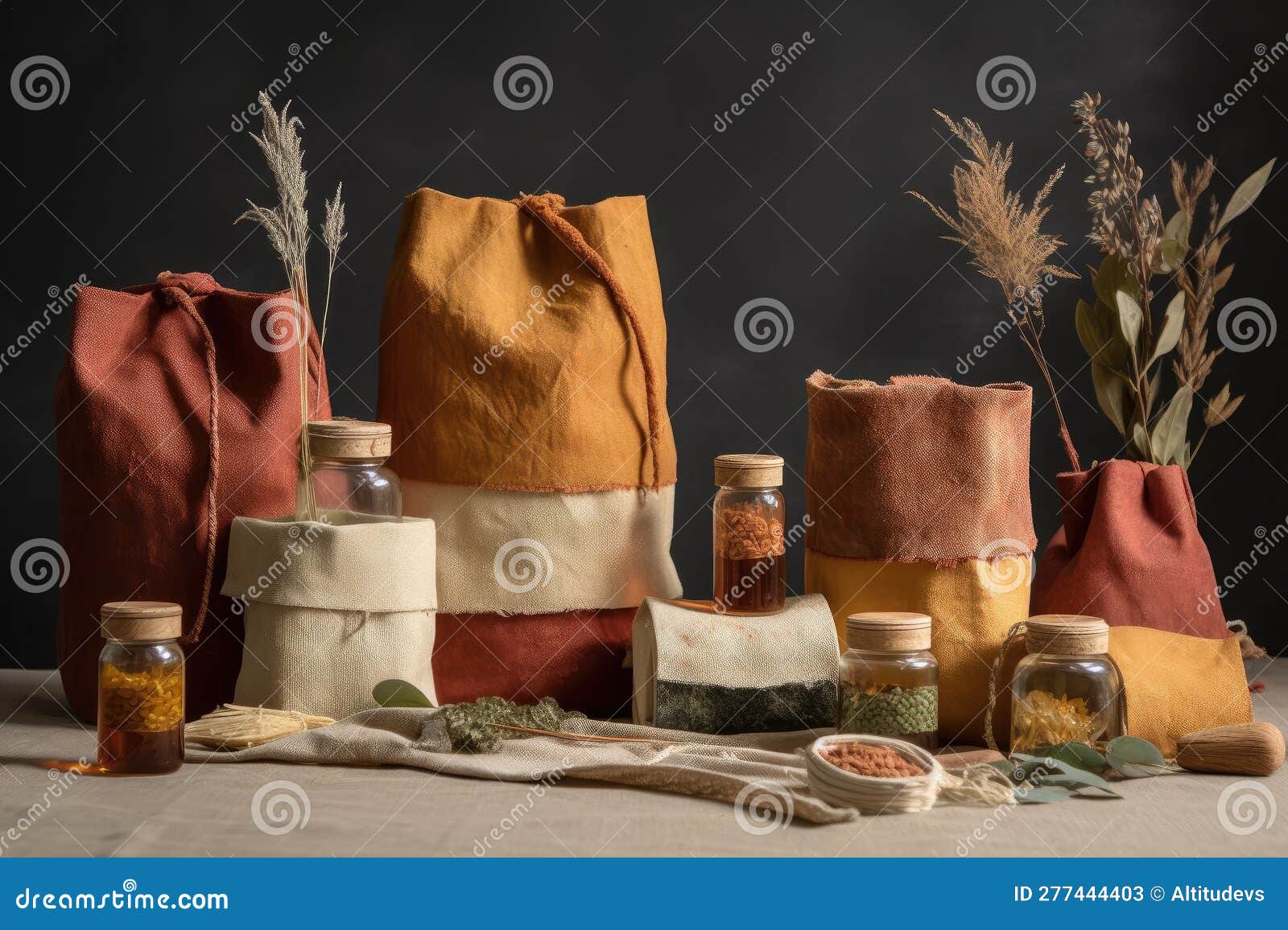 Plant-based Packaging with Natural Dyes and Textures Stock Illustration ...