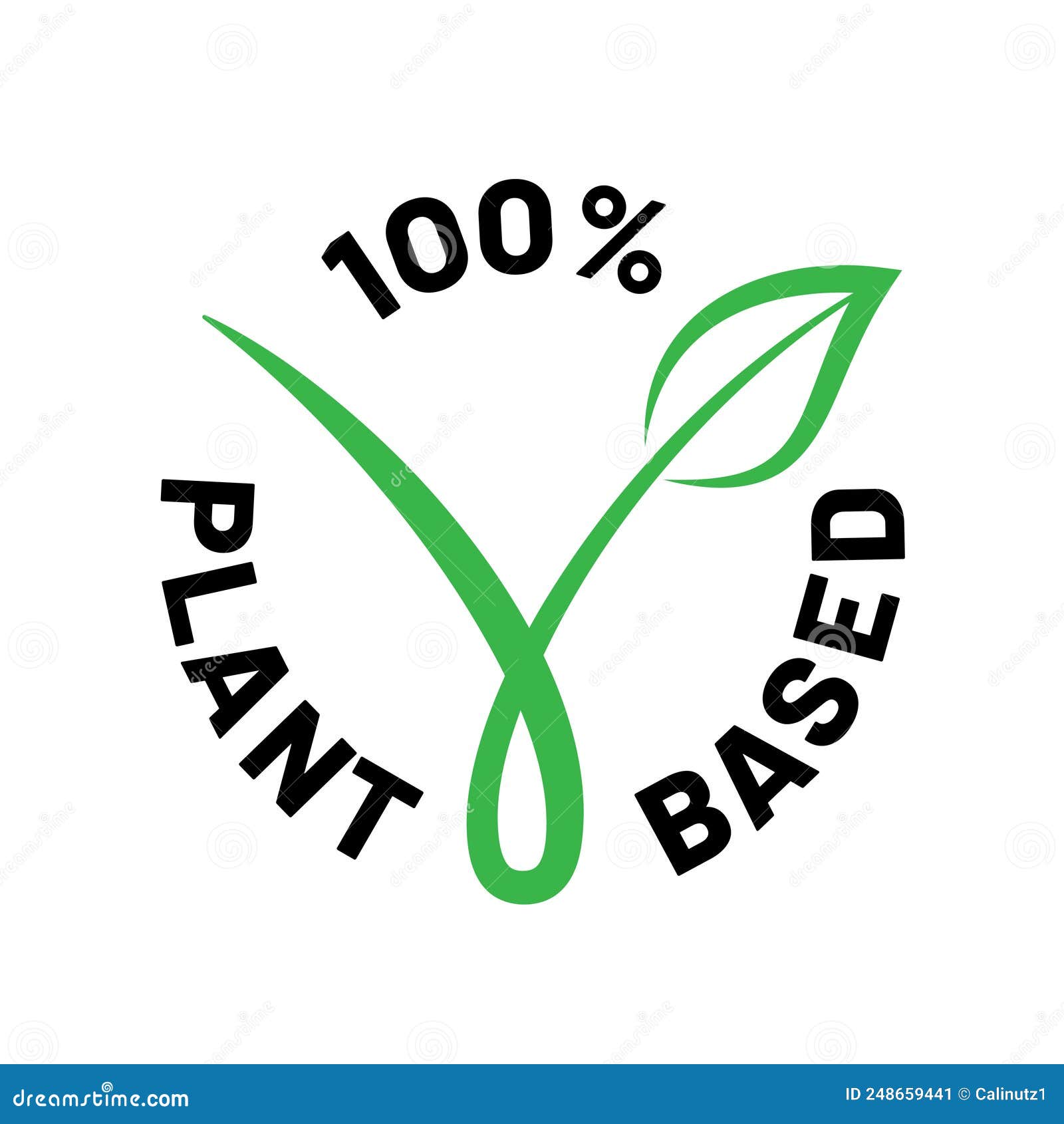 Plant Based Vector Icon Badge Stamp Stock Vector - Illustration of ...