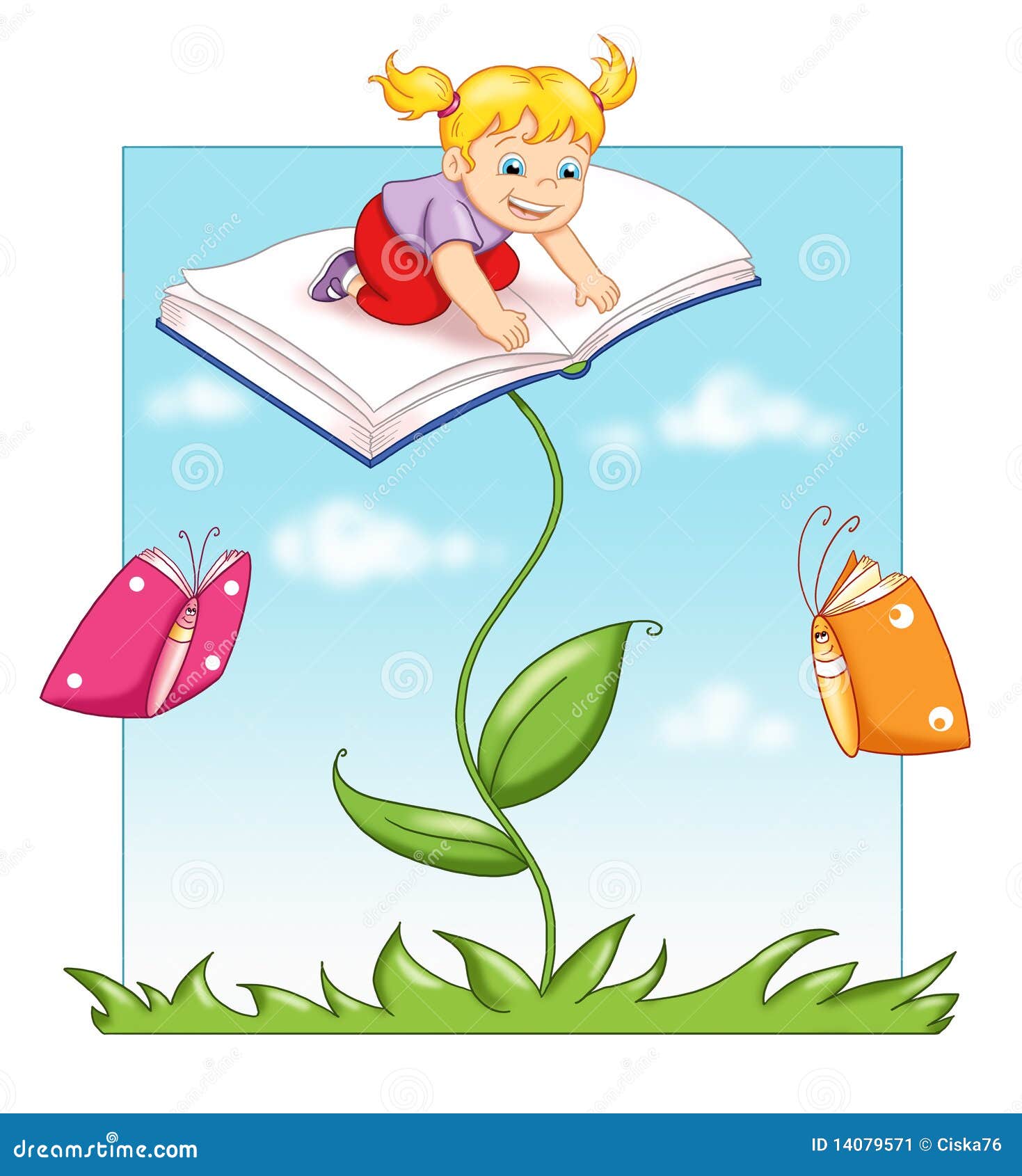 Plant of the book stock illustration. Illustration of colored - 14079571