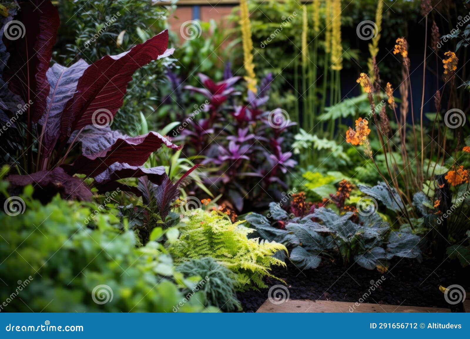 A Plant in the Border Area of Two Different Garden Sections with ...