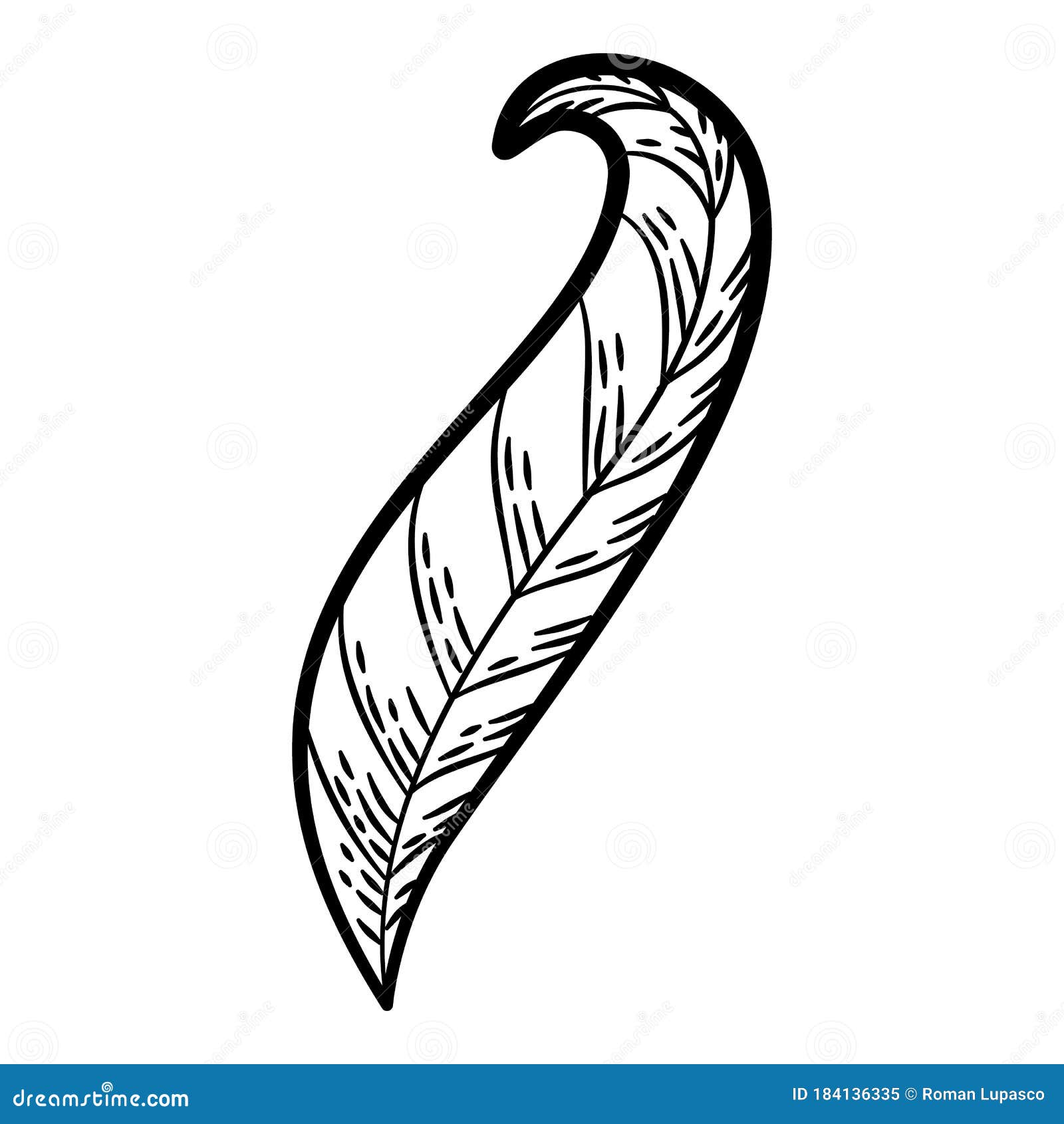 Plant Botanical Leaf Icon, Hand Drawn Style Stock Vector - Illustration ...