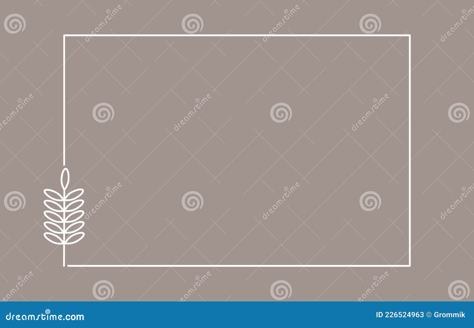 Plant Branch in a Rectangular Frame, with Place for Text for Posters ...