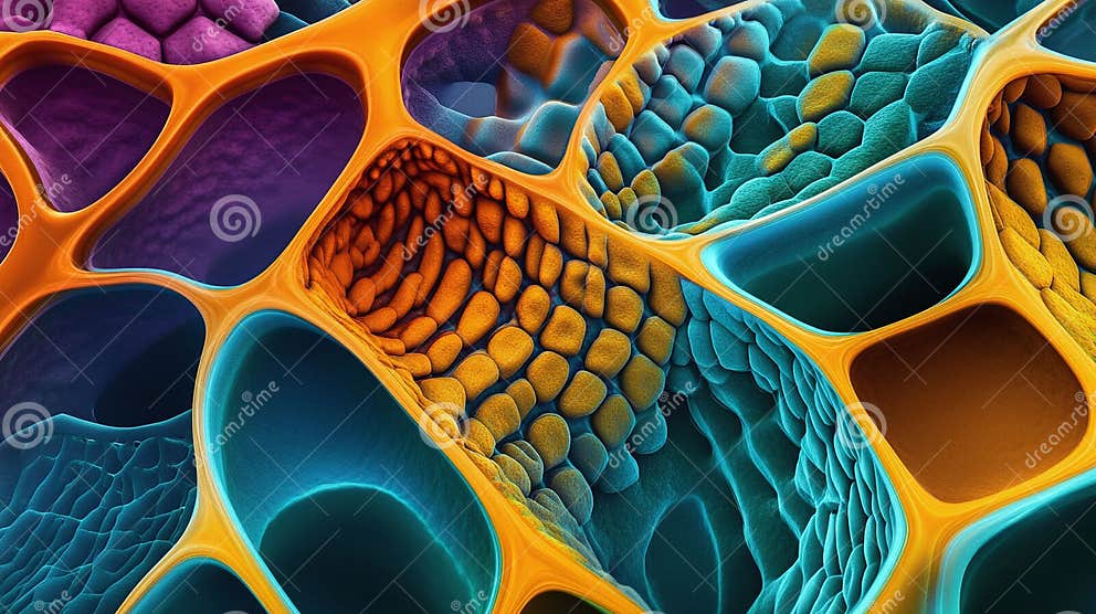 Plant Cell Arrangement Patterns Viewed through Microscope Featuring ...