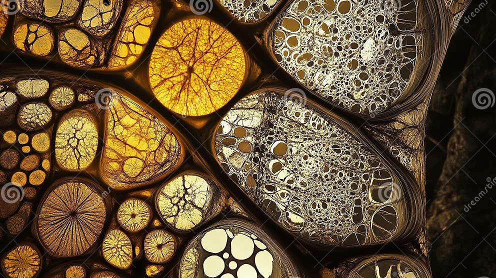 Plant Cell Arrangement Patterns Viewed through Microscope Featuring ...