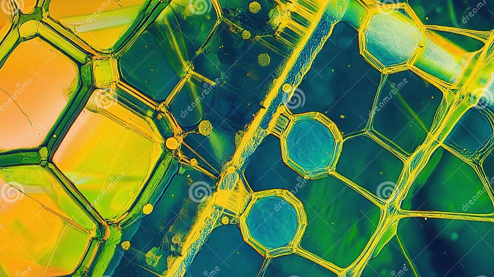 Plant Cell Arrangement Patterns Viewed through Microscope Featuring ...