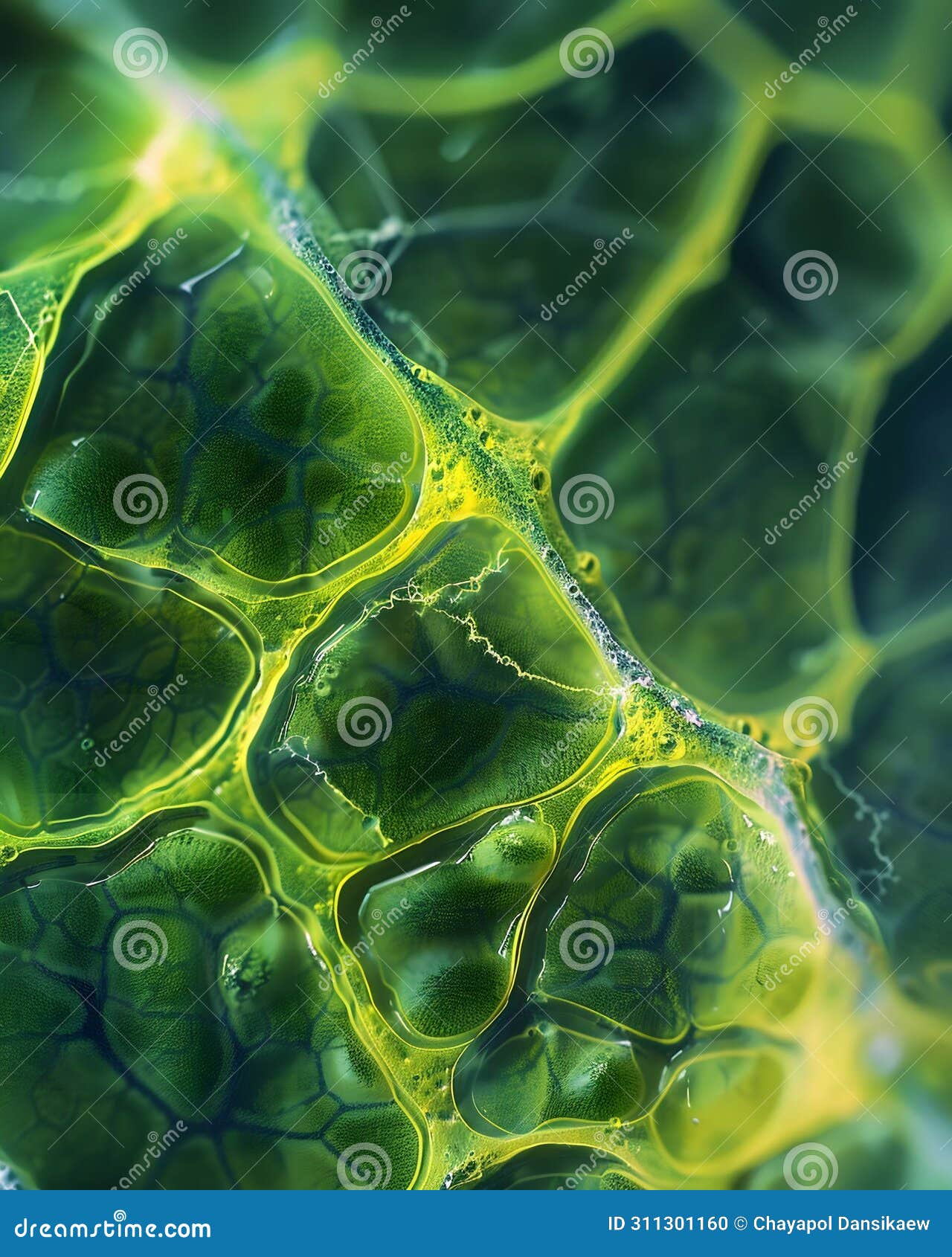 Plant Cell Structure Close-up. Generative AI Illustration. Stock ...