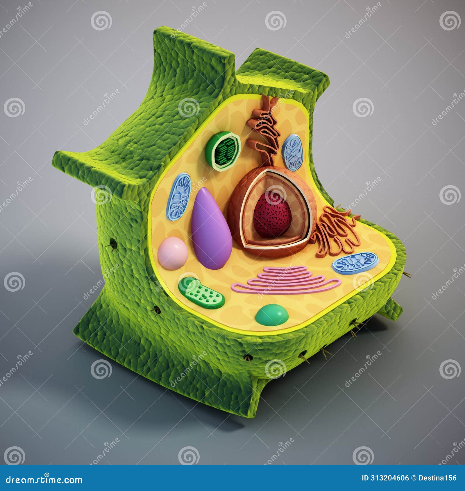 Plant Cell Structure. 3D Illustration Stock Illustration - Illustration ...