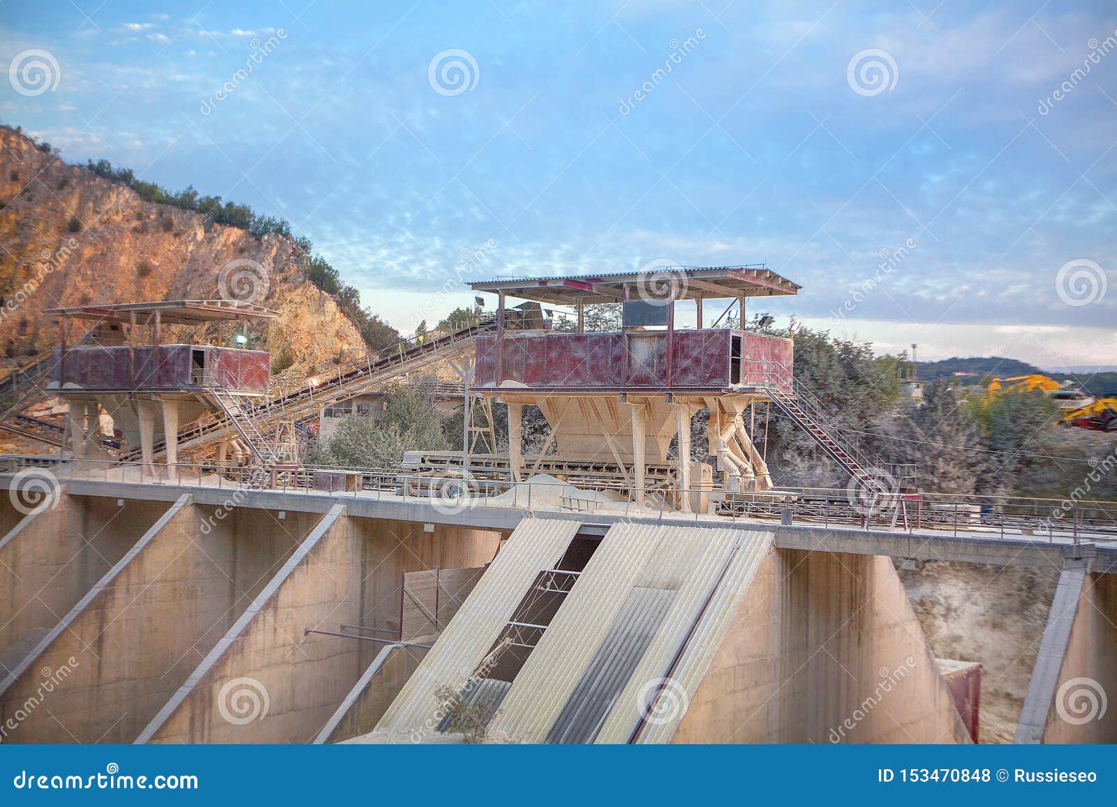 Cement extraction stock photo. Image of commercial, heavy - 153470848