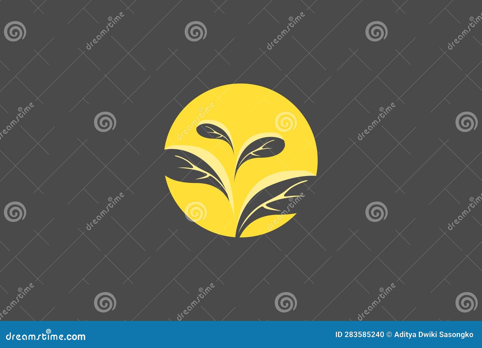 Plant in circle logo stock vector. Illustration of design - 283585240