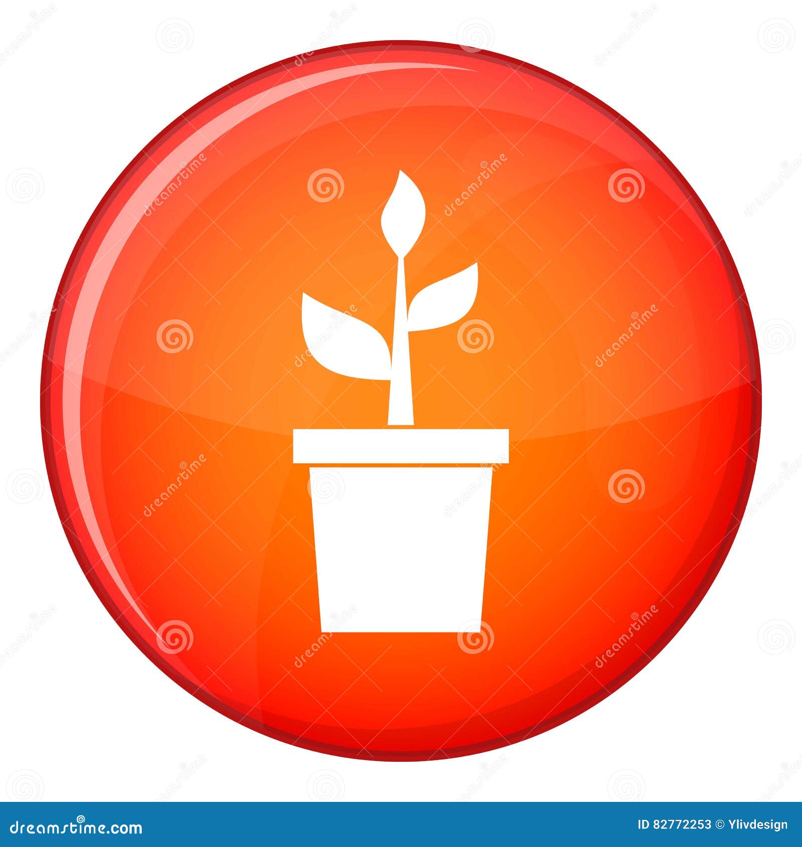 Plant in Clay Pot Icon, Flat Style Stock Vector - Illustration of flat ...