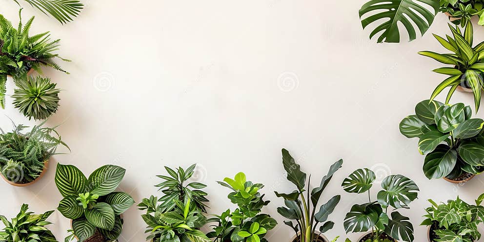 Plant Decor Arranged with Sufficient Space for Text Overlay Stock ...